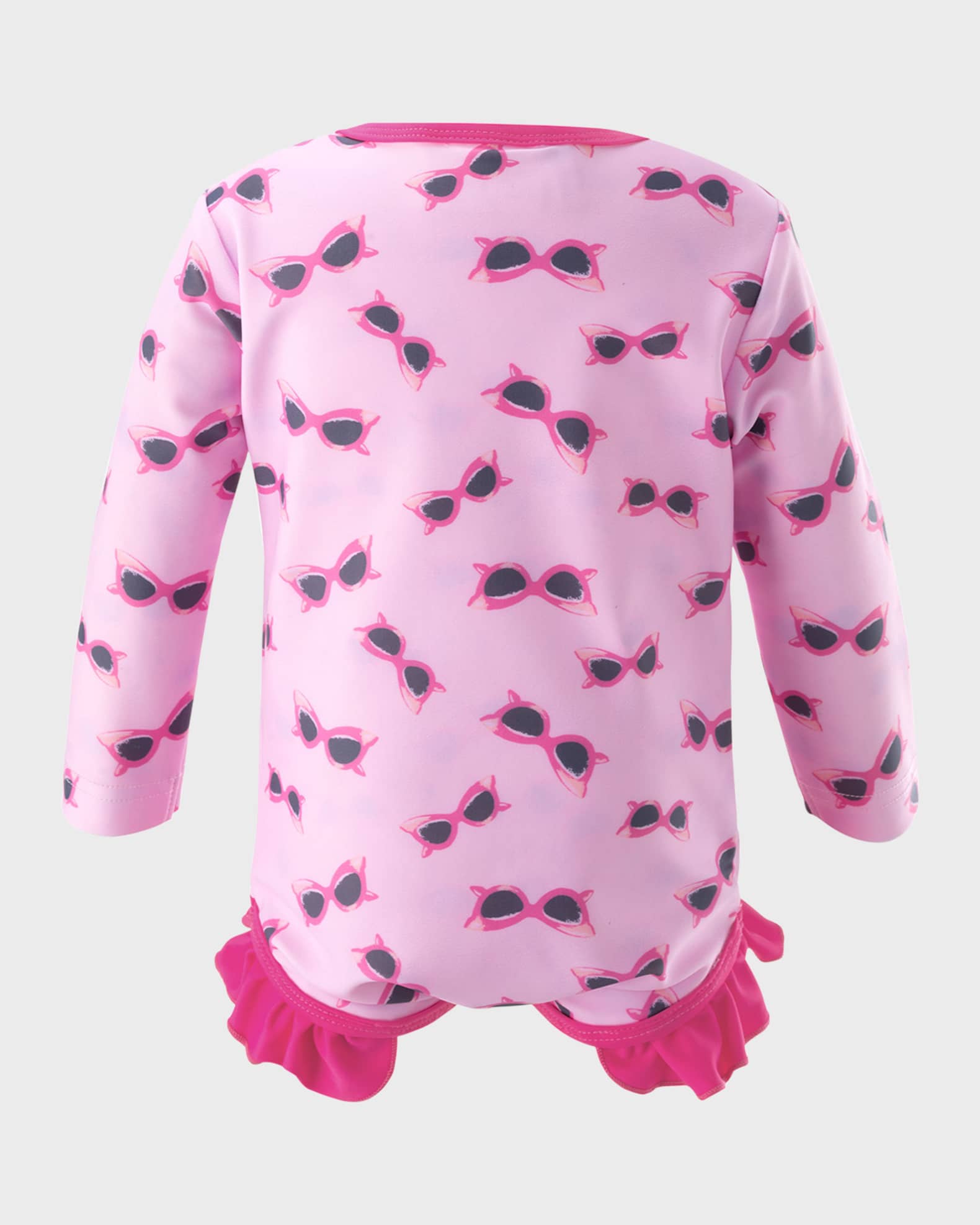 Rachel Riley Girl's Sunglasses Frill Rash Guard Swimsuit, Size 6M-24M ...