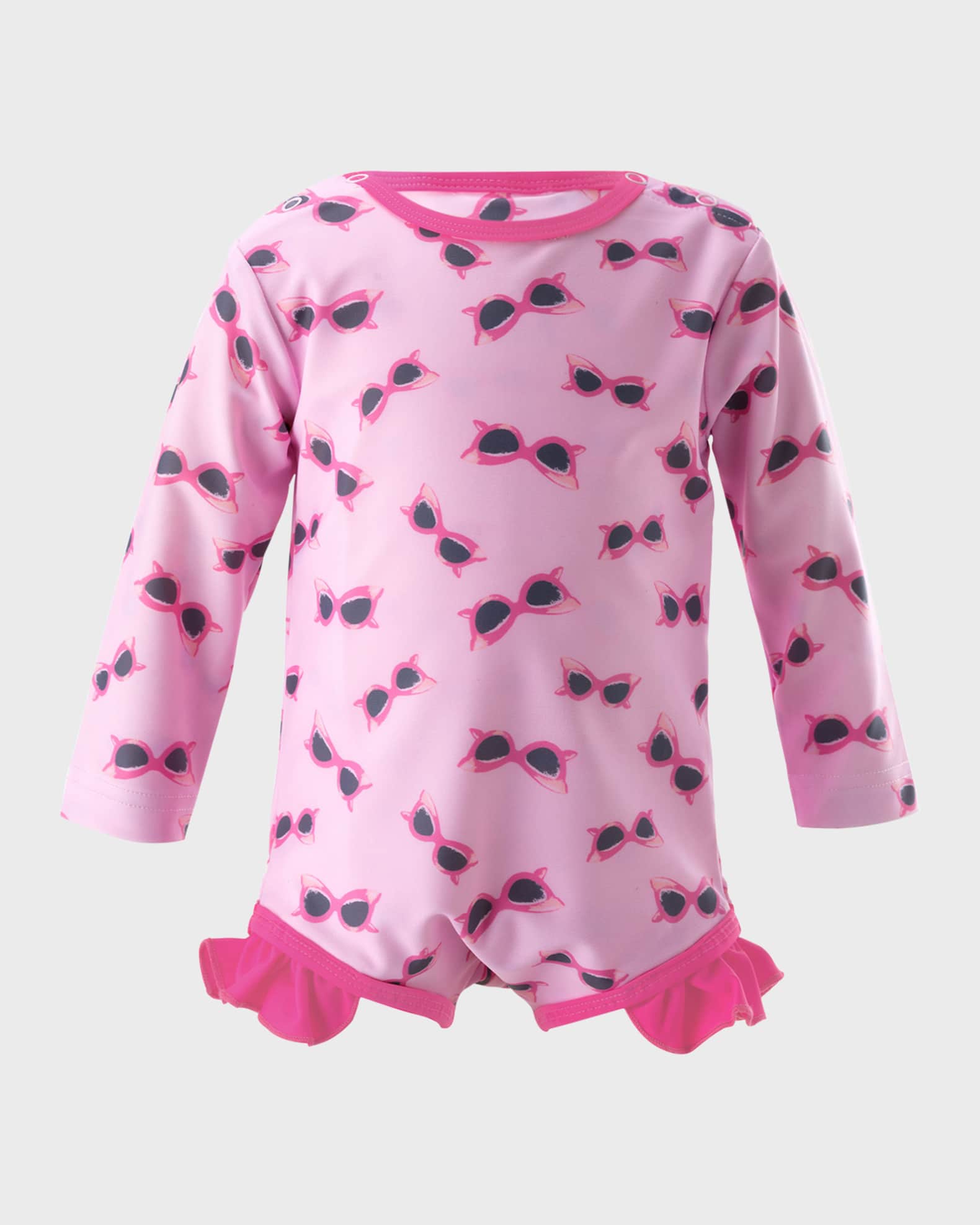 Rachel Riley Girl's Sunglasses Frill Rash Guard Swimsuit, Size 6M-24M ...