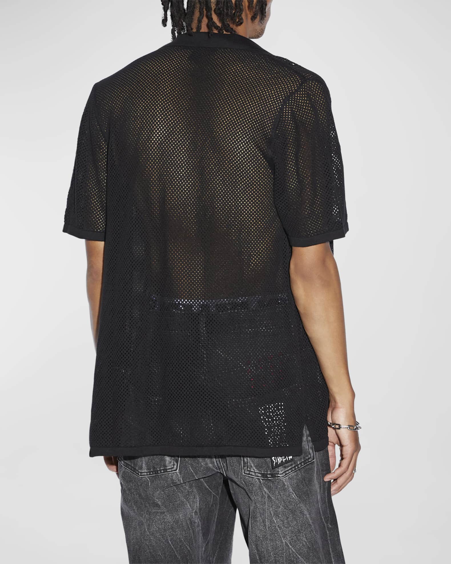 Ksubi Men's Mesh Knit Resort Shirt | Neiman Marcus