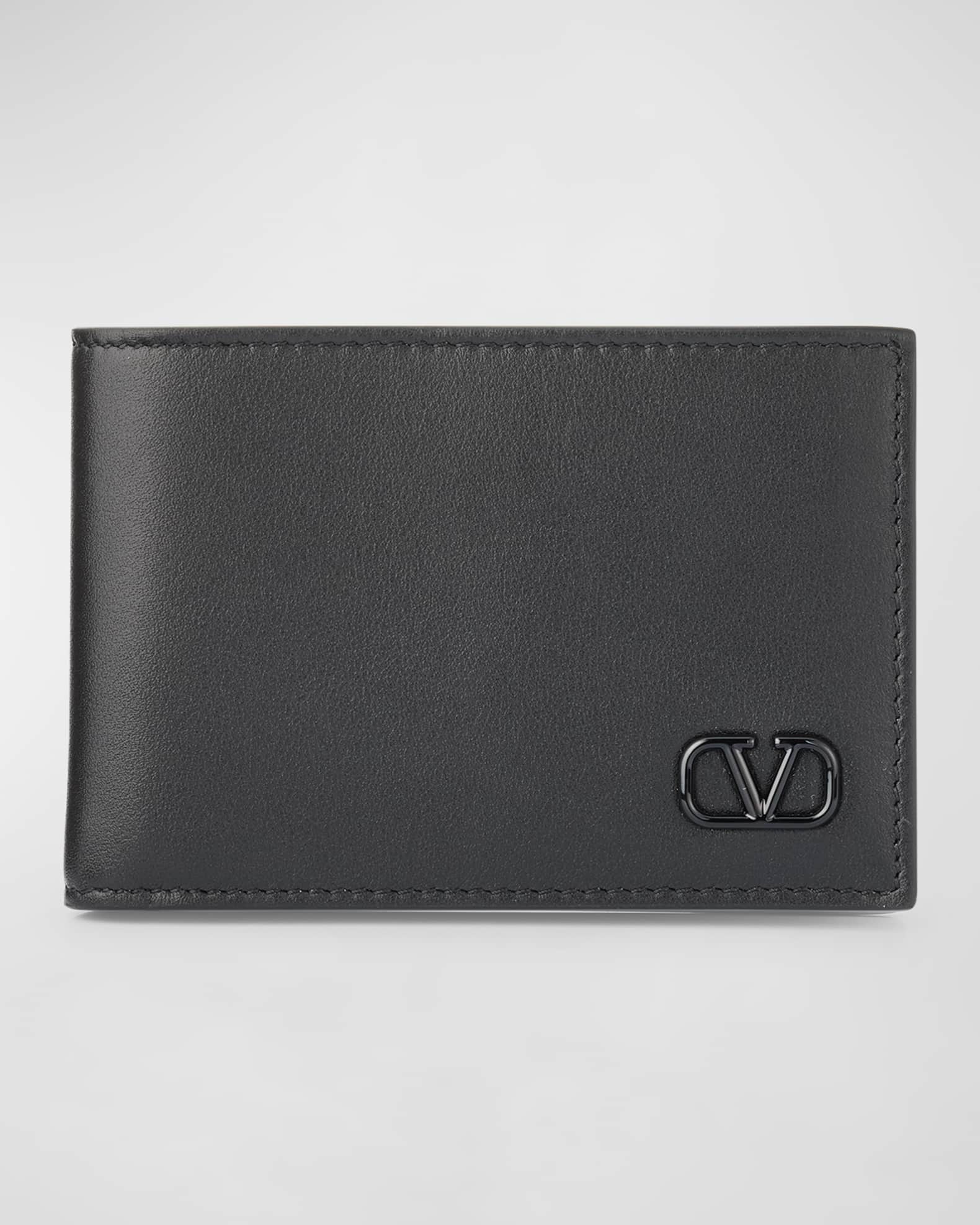 Valentino Garavani Men's Mini VLogo Leather Bifold Wallet | Neiman Marcus