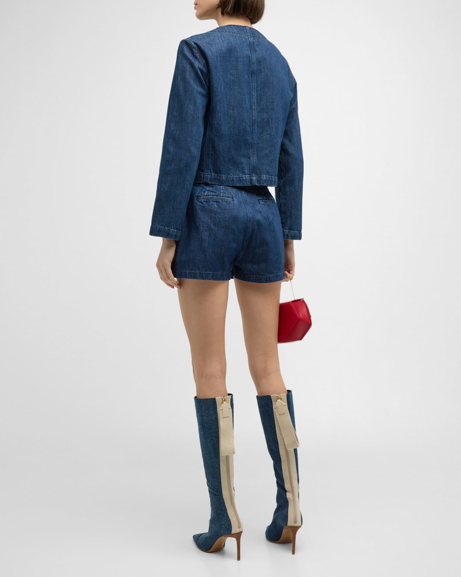 FRAME Denim Patch Pocket Trouser Shorts | Neiman Marcus