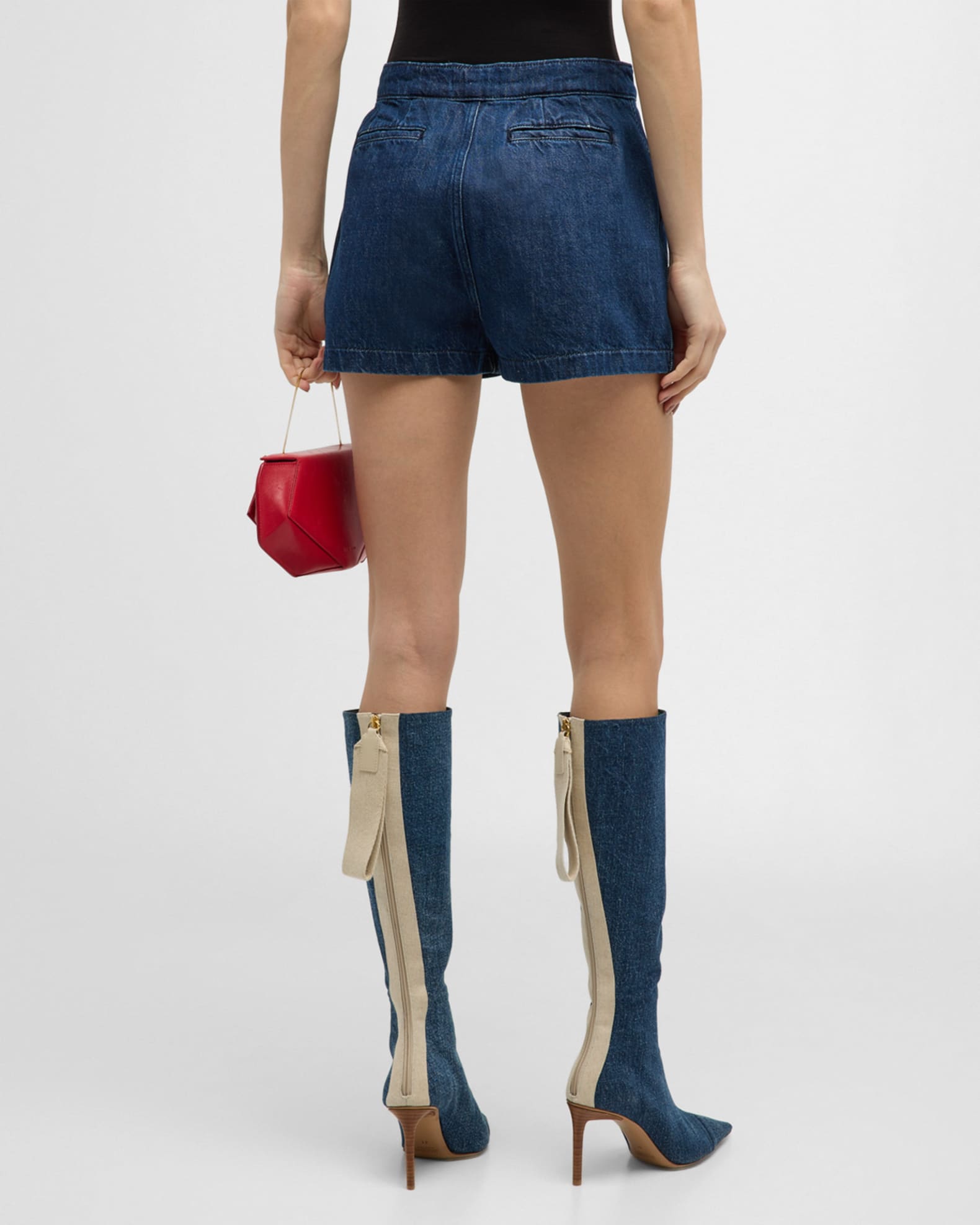 FRAME Denim Patch Pocket Trouser Shorts | Neiman Marcus