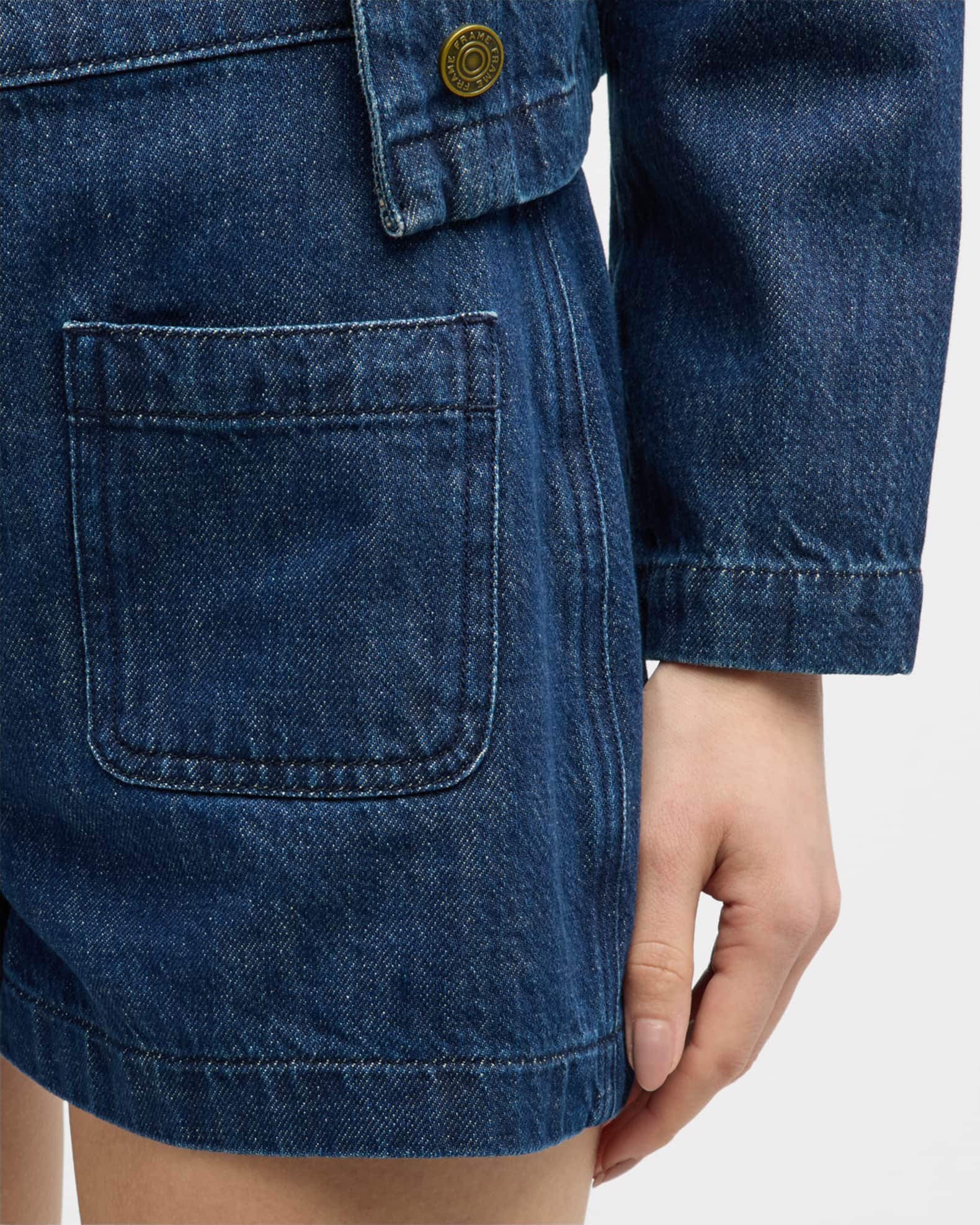 FRAME Denim Patch Pocket Trouser Shorts | Neiman Marcus