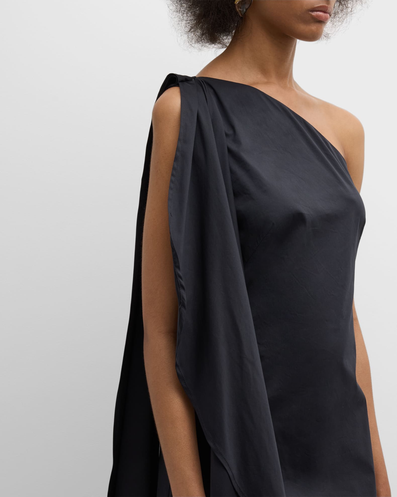 SIMONMILLER Dune One-Shoulder Sash Poplin Gown | Neiman Marcus