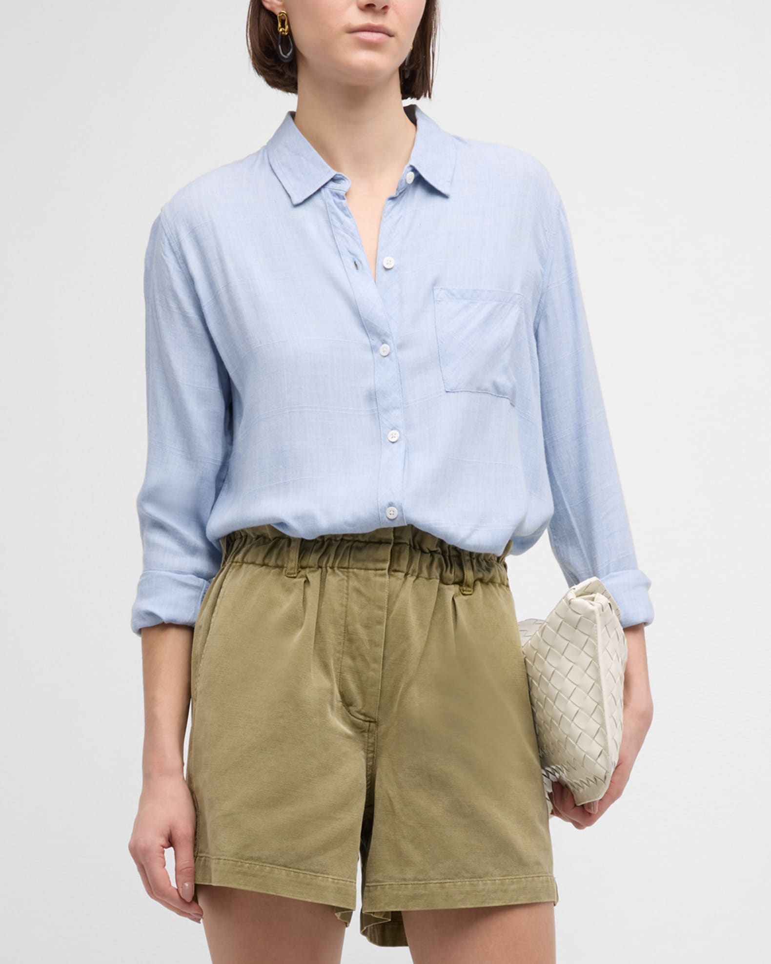 Rails Hunter Chambray Button-Front Shirt | Neiman Marcus