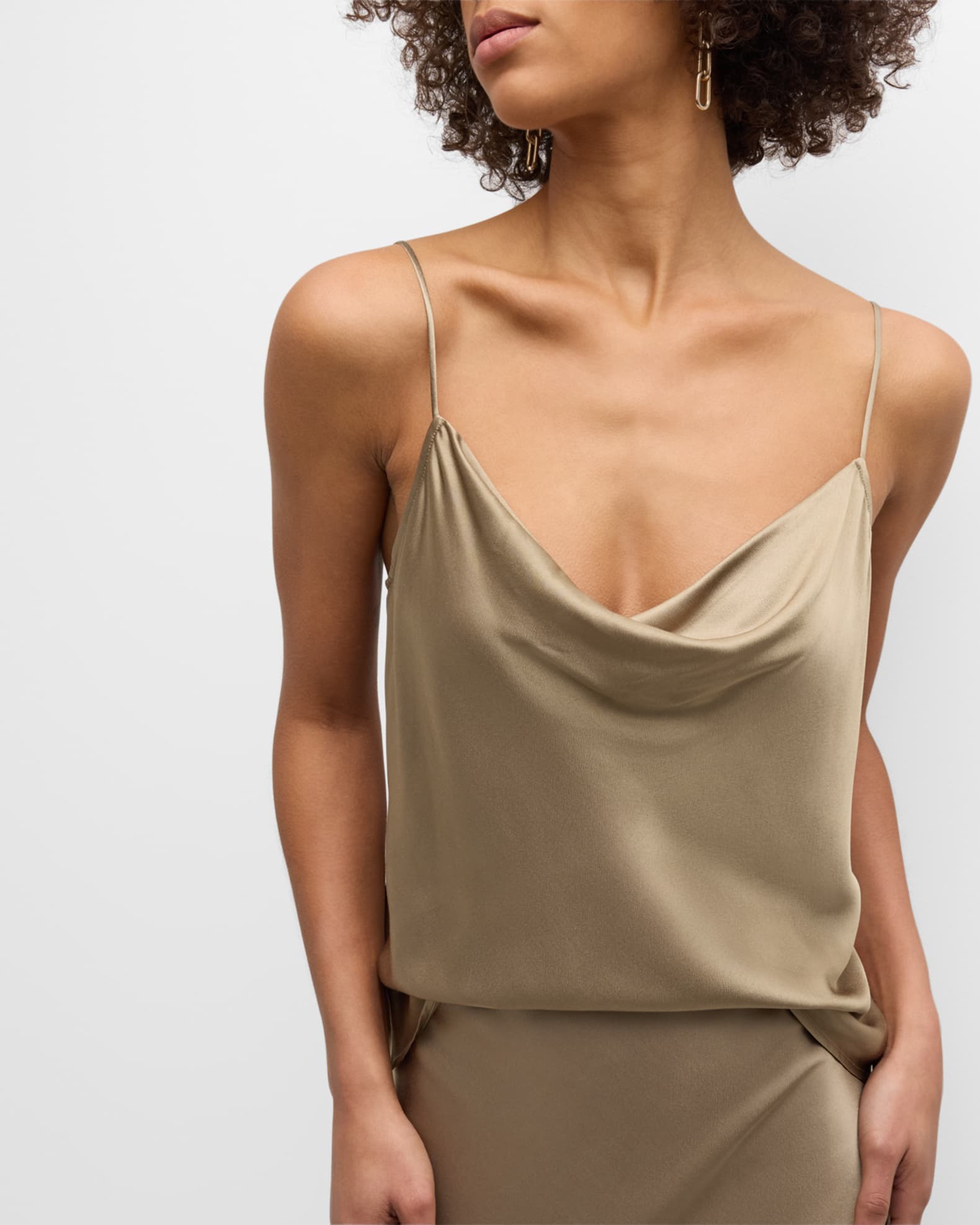 Rails Taysia Satin Cowl-Neck Tank Top | Neiman Marcus