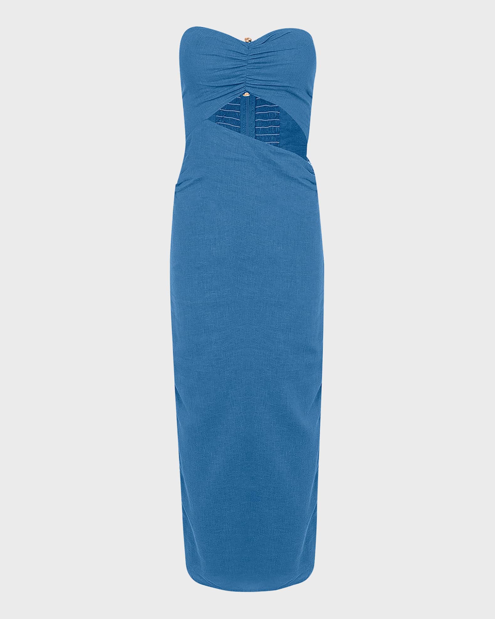 Vix Solid Sonny Detail Midi Dress | Neiman Marcus