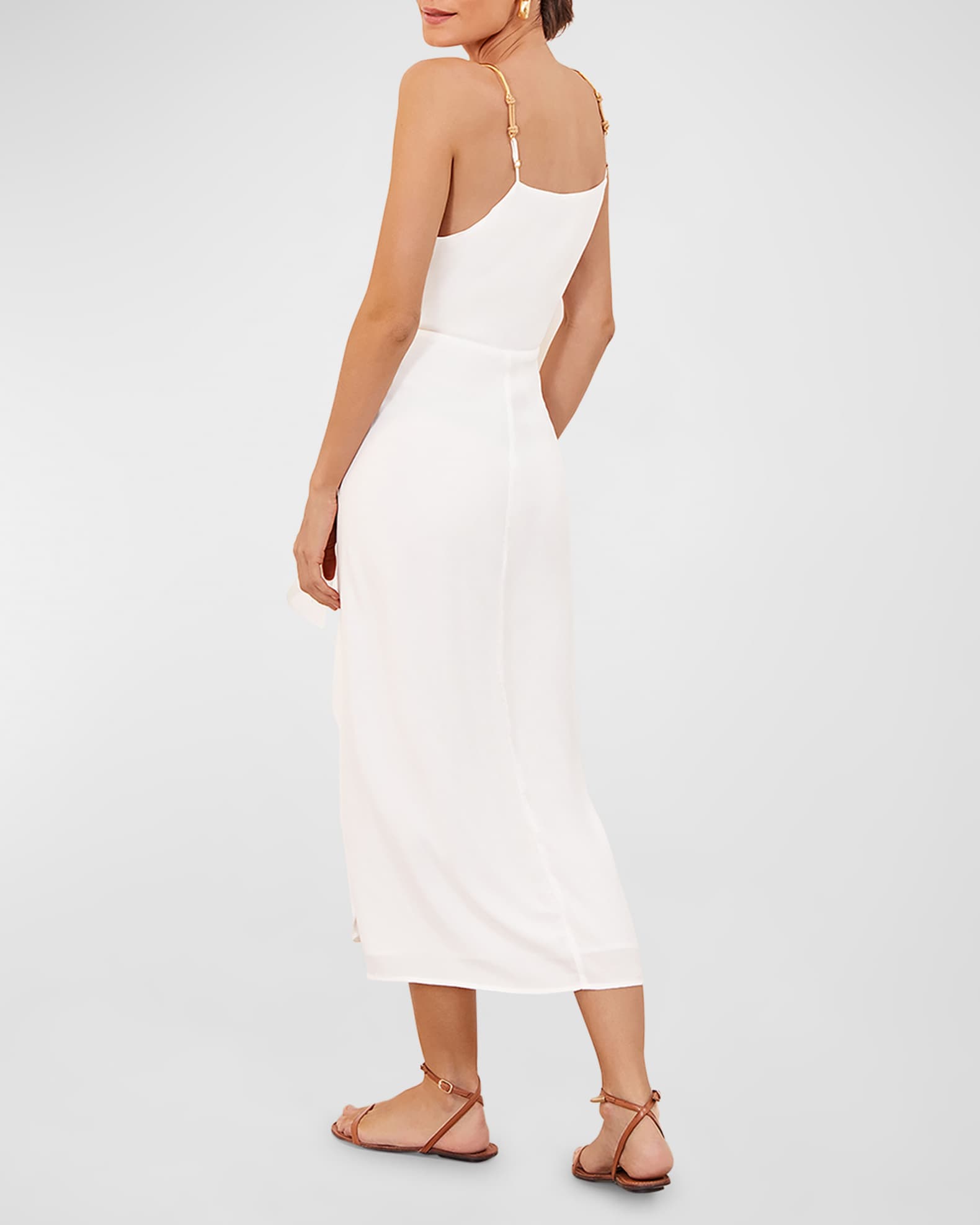 Vix Solid Carly Midi Wrap Dress | Neiman Marcus