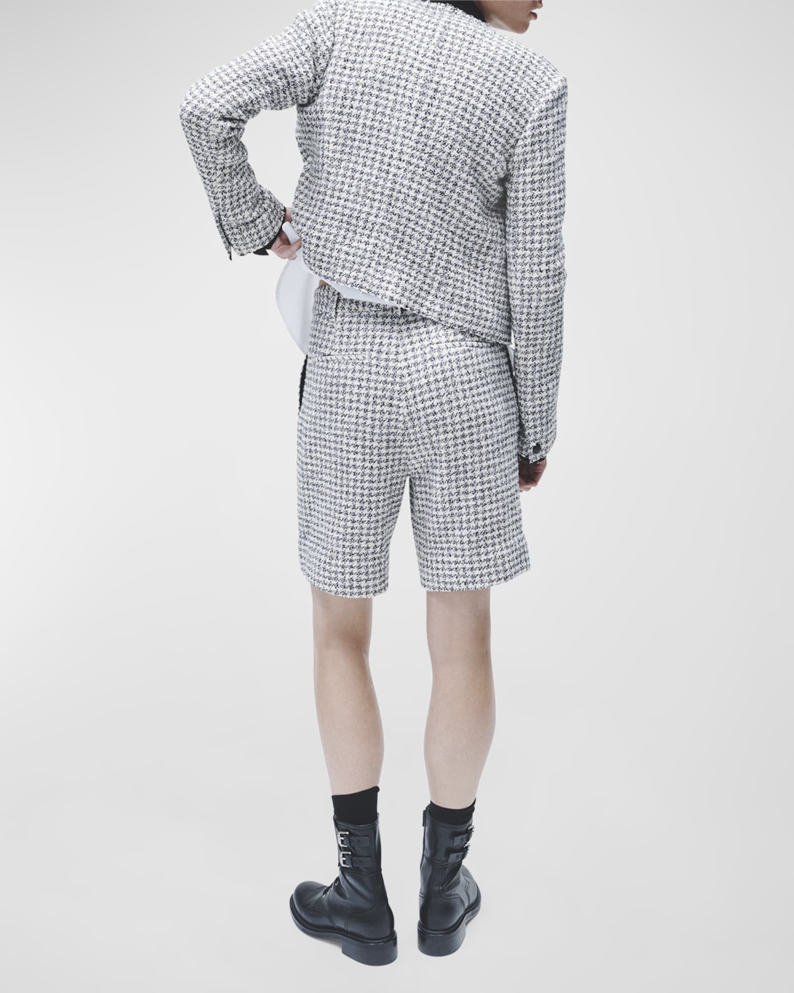 Rag & Bone Carmen Tailored Houndstooth Shorts | Neiman Marcus