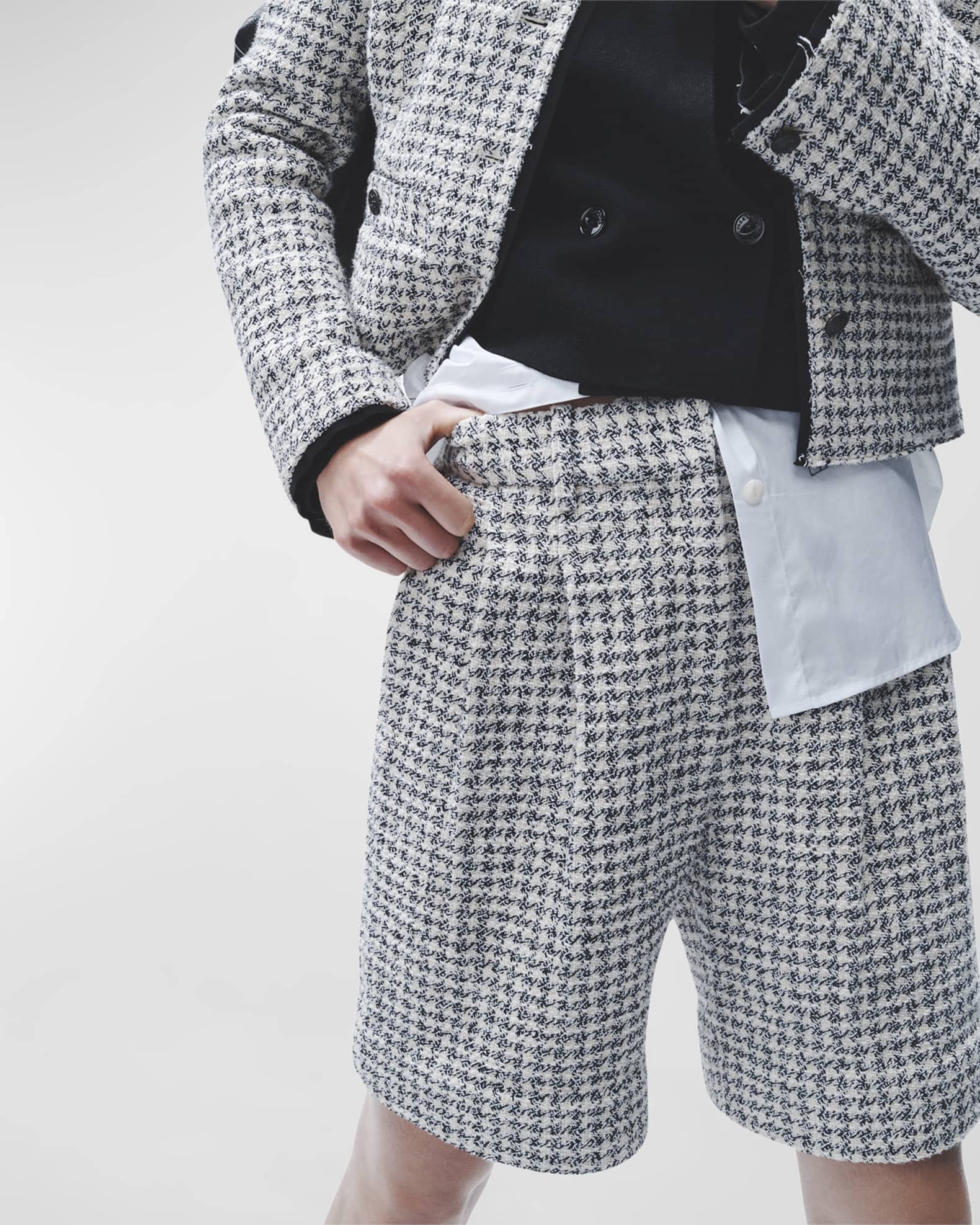 Rag & Bone Carmen Tailored Houndstooth Shorts | Neiman Marcus