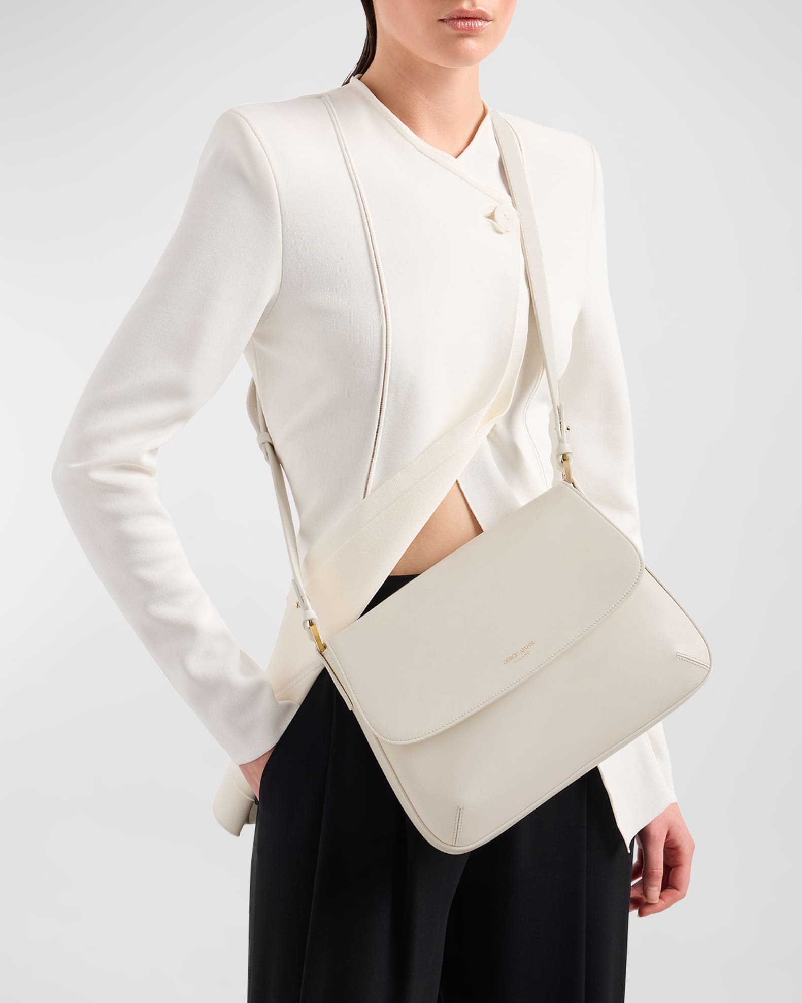 Giorgio Armani La Prima Medium Leather Top-Handle Bag | Neiman Marcus