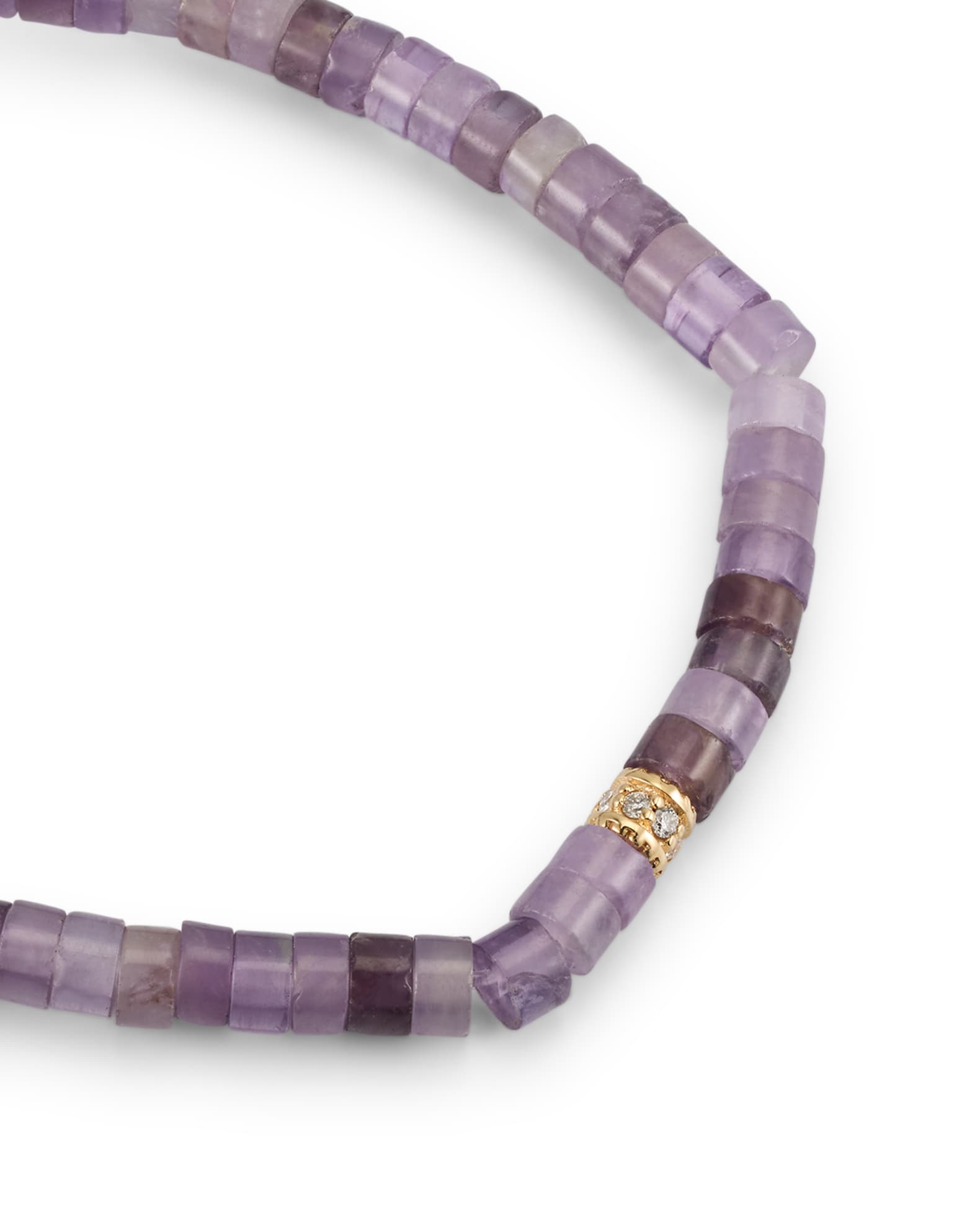 Sydney Evan Scallop Edge Pave Rondelle Bead Bracelet | Neiman Marcus