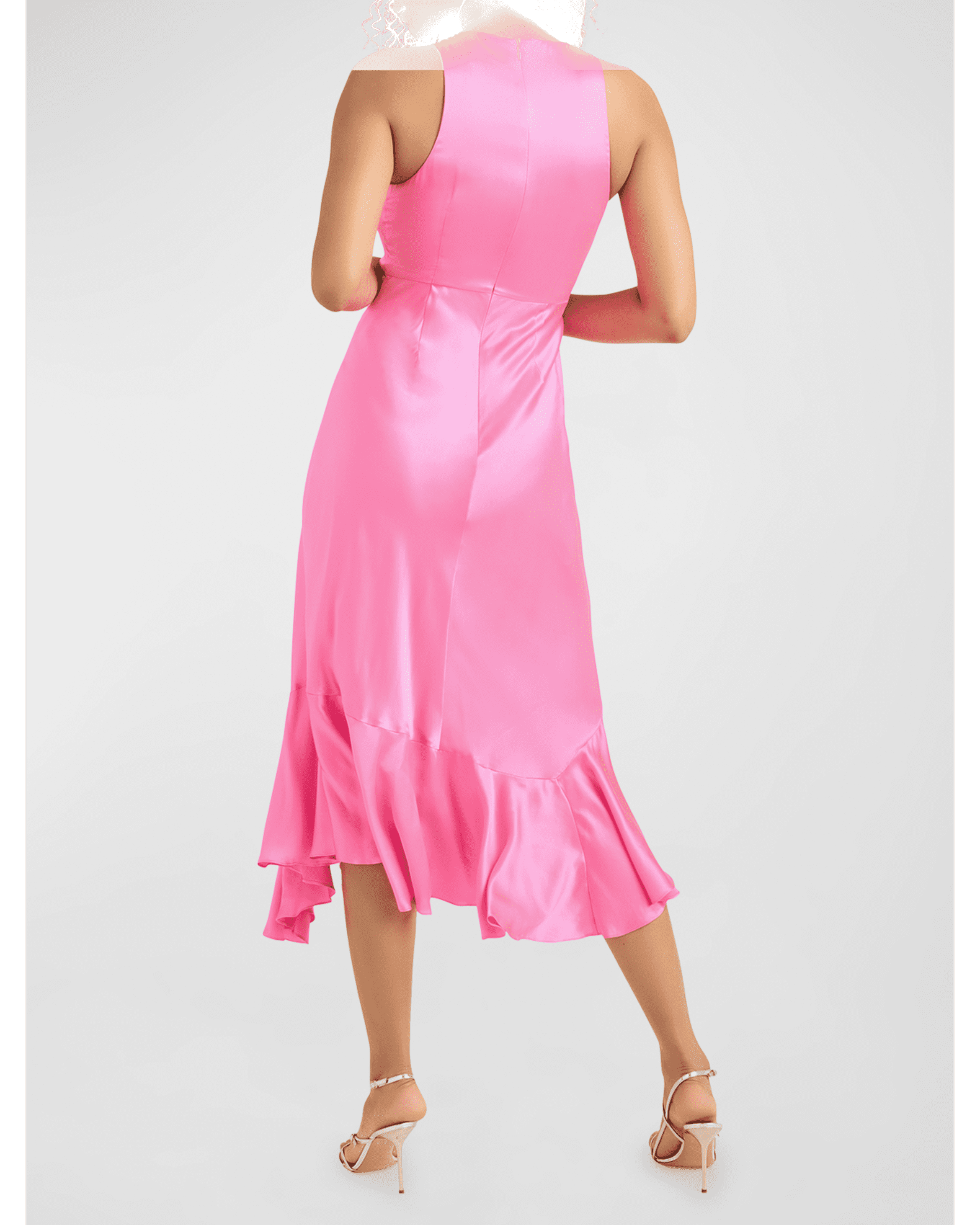 Cinq a Sept Cates Ruffled Silk Rosette Sleeveless Midi Dress | Neiman ...