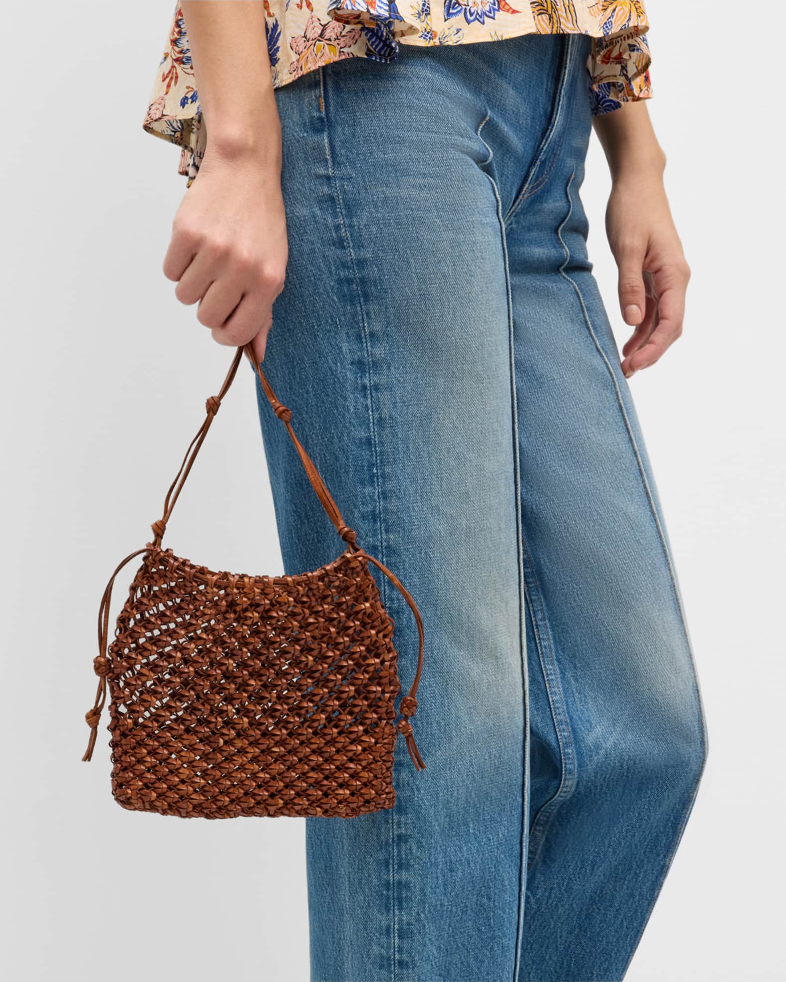 Ulla Johnson Tulia Knotted Leather Crossbody Bag | Neiman Marcus