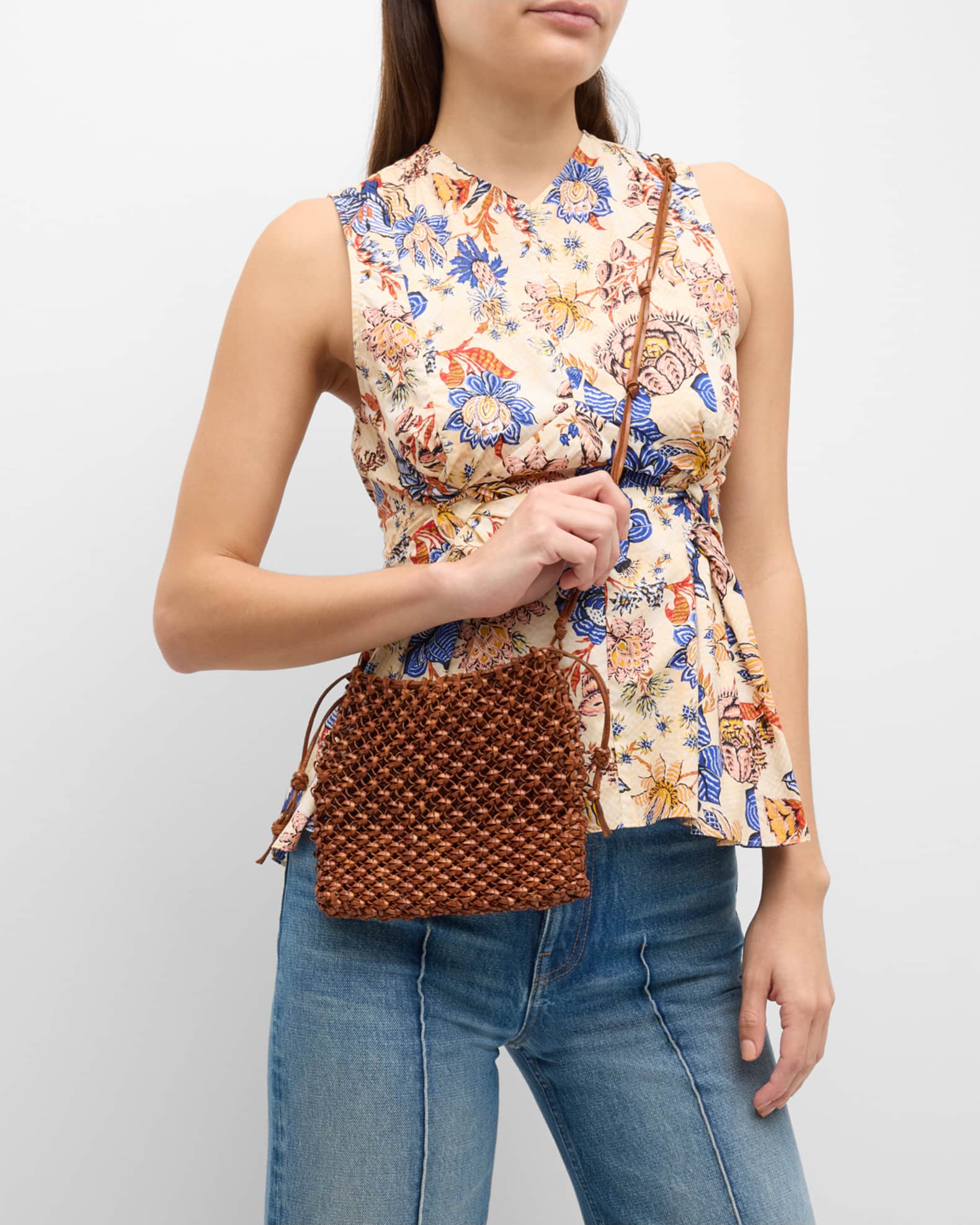 Ulla Johnson Tulia Knotted Leather Crossbody Bag | Neiman Marcus