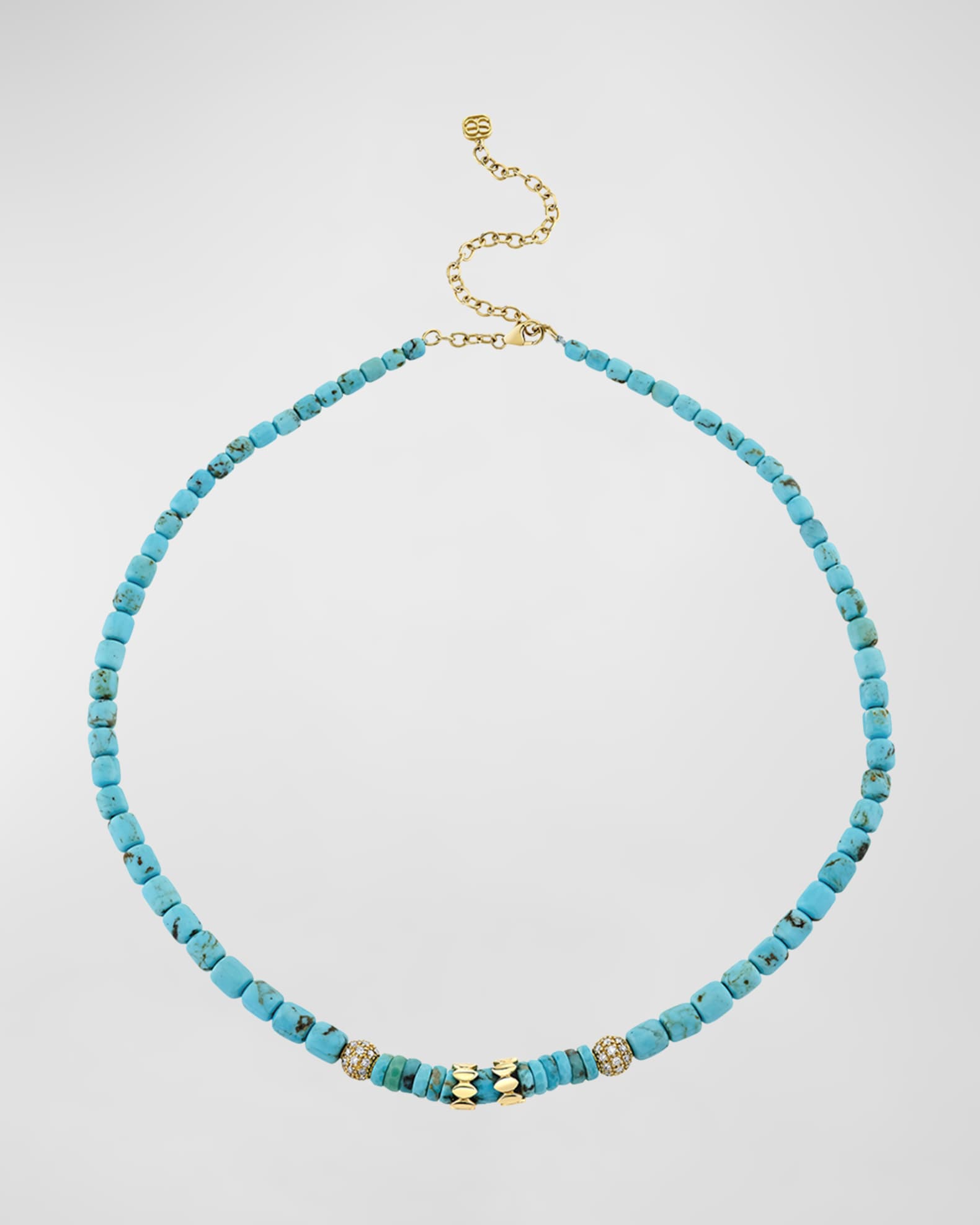Sydney Evan Turquoise Barrels Rondelle Necklace | Neiman Marcus