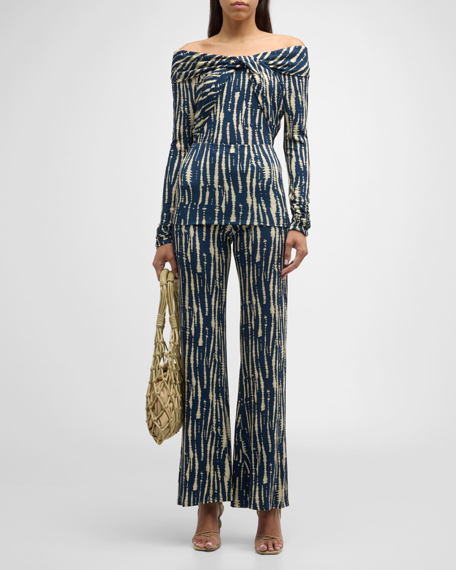 pinkfilosofy Lourdes Cimal Stripes Off-Shoulder Blouse | Neiman Marcus