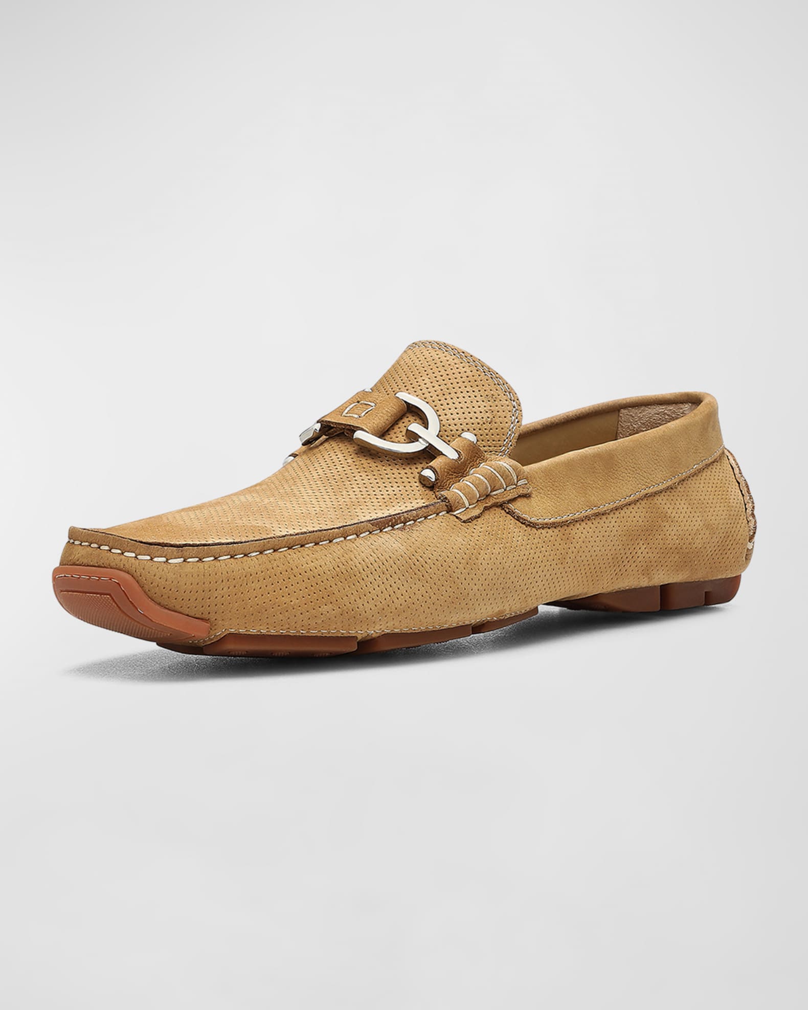 Donald Pliner Men's Dacio Perforated Nubuck Drivers | Neiman Marcus