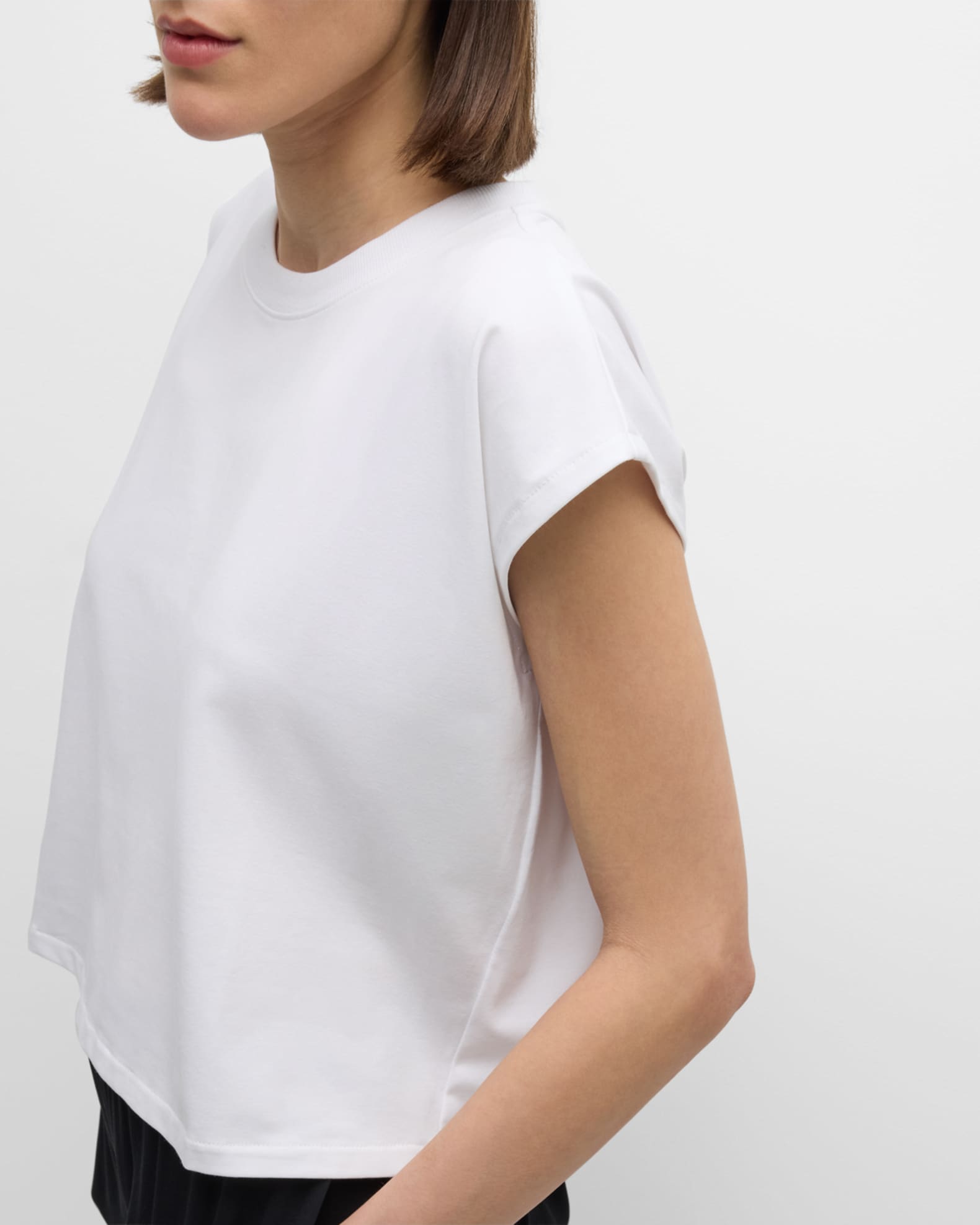 Eileen Fisher Cap-Sleeve Organic Cotton Jersey Shell | Neiman Marcus