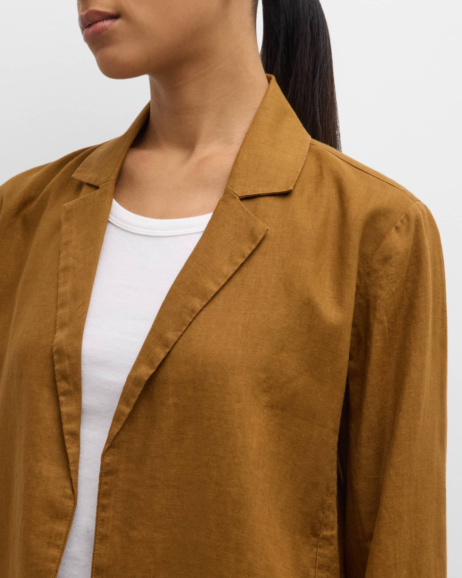 Open-Front Organic Linen Blazer | Neiman Marcus