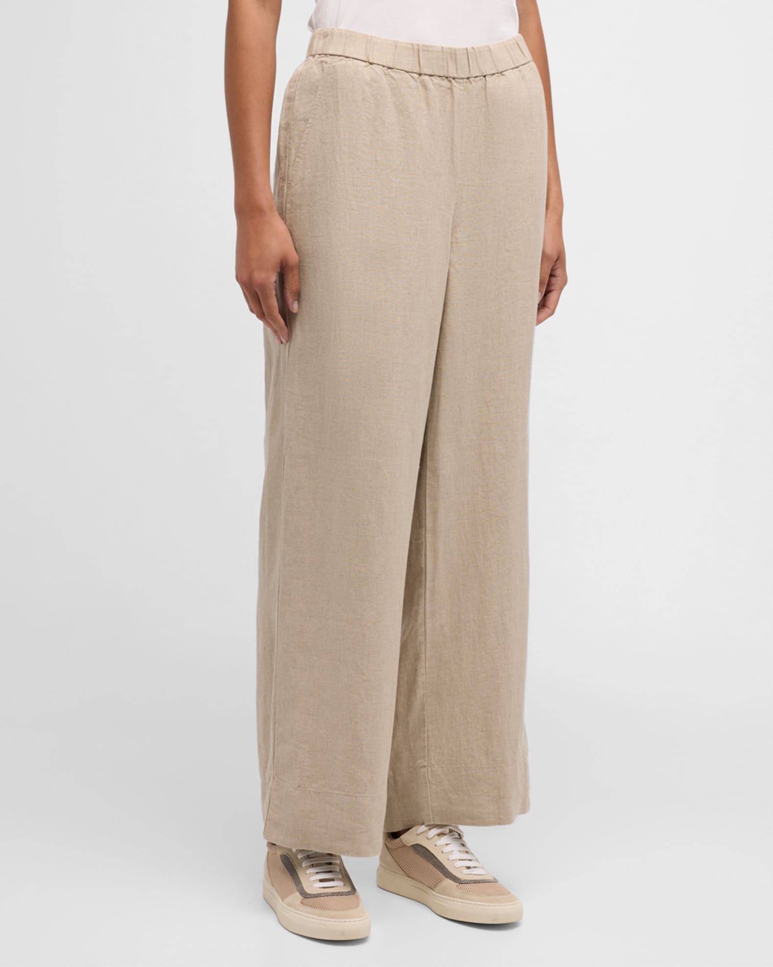 Eileen Fisher Missy Organic Linen Wide-Leg Pants | Neiman Marcus