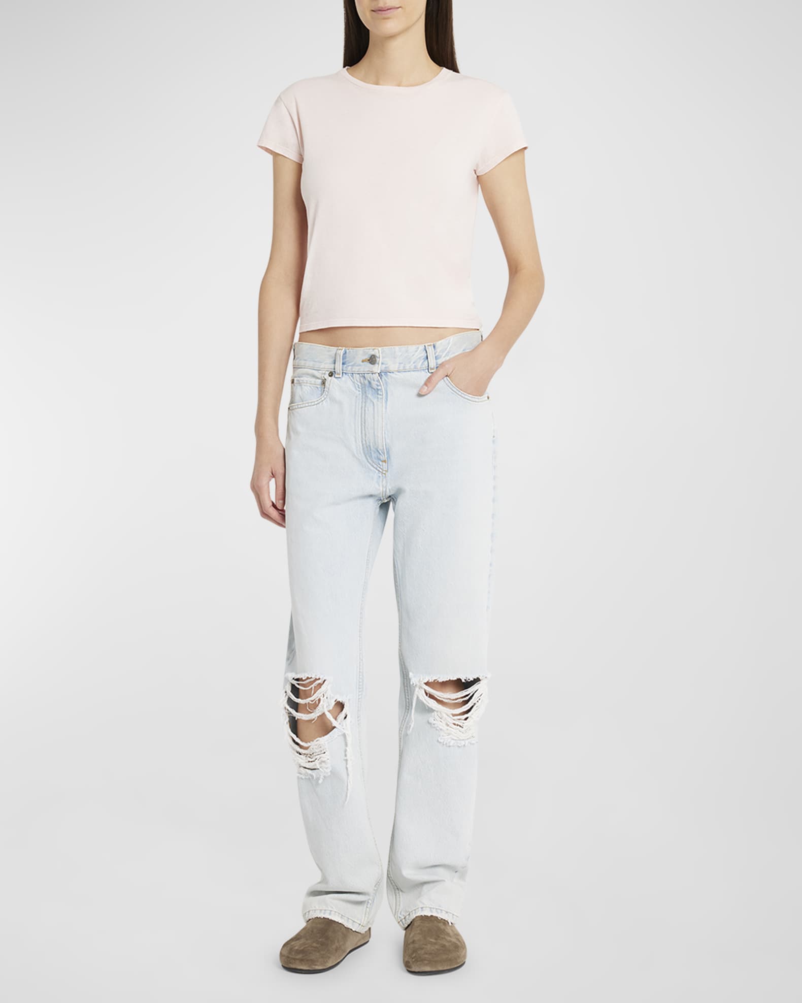 THE ROW Tori Short Sleeve Top | Neiman Marcus