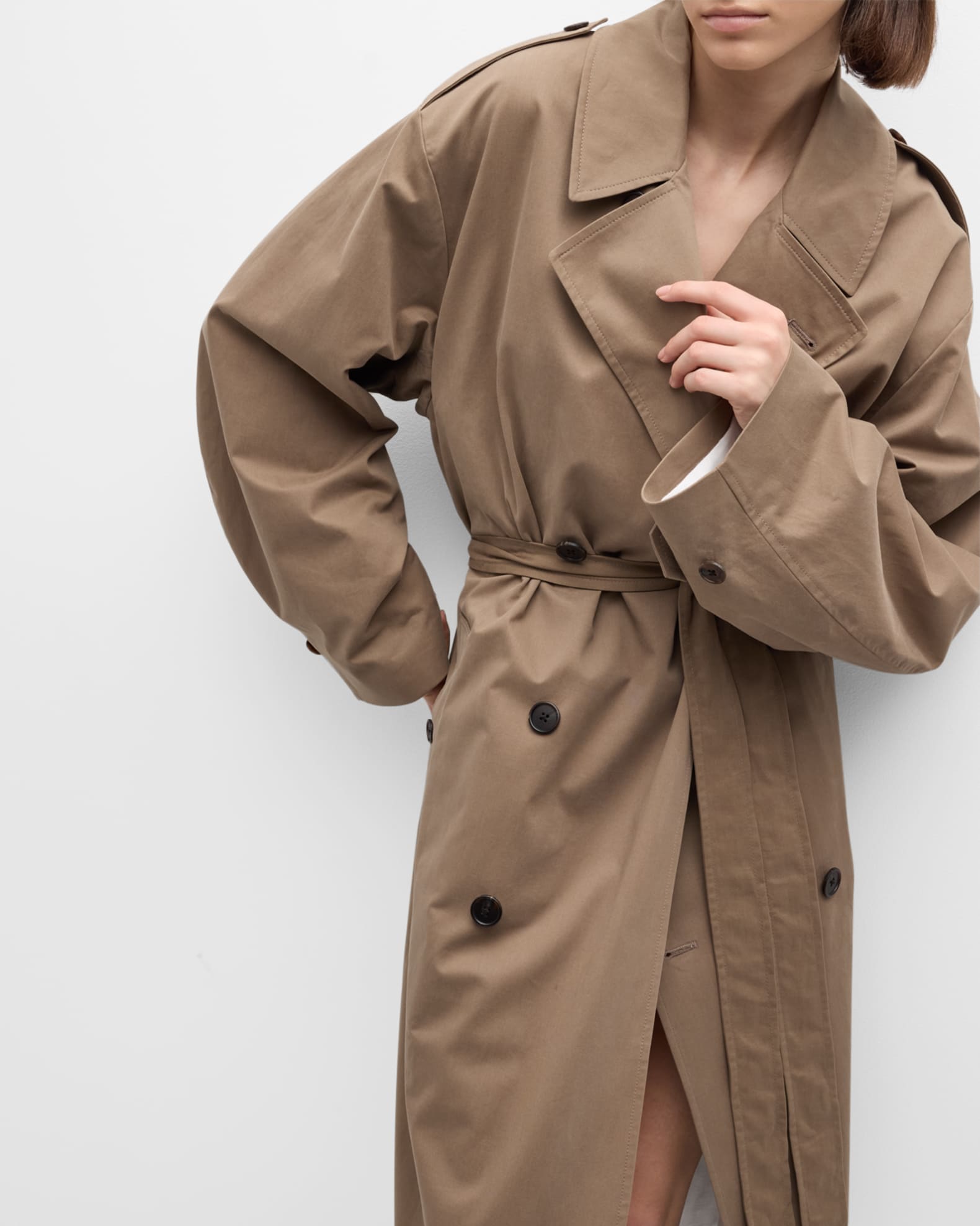 THE ROW Montrose Belted Cashmere-Blend Trench Coat | Neiman Marcus