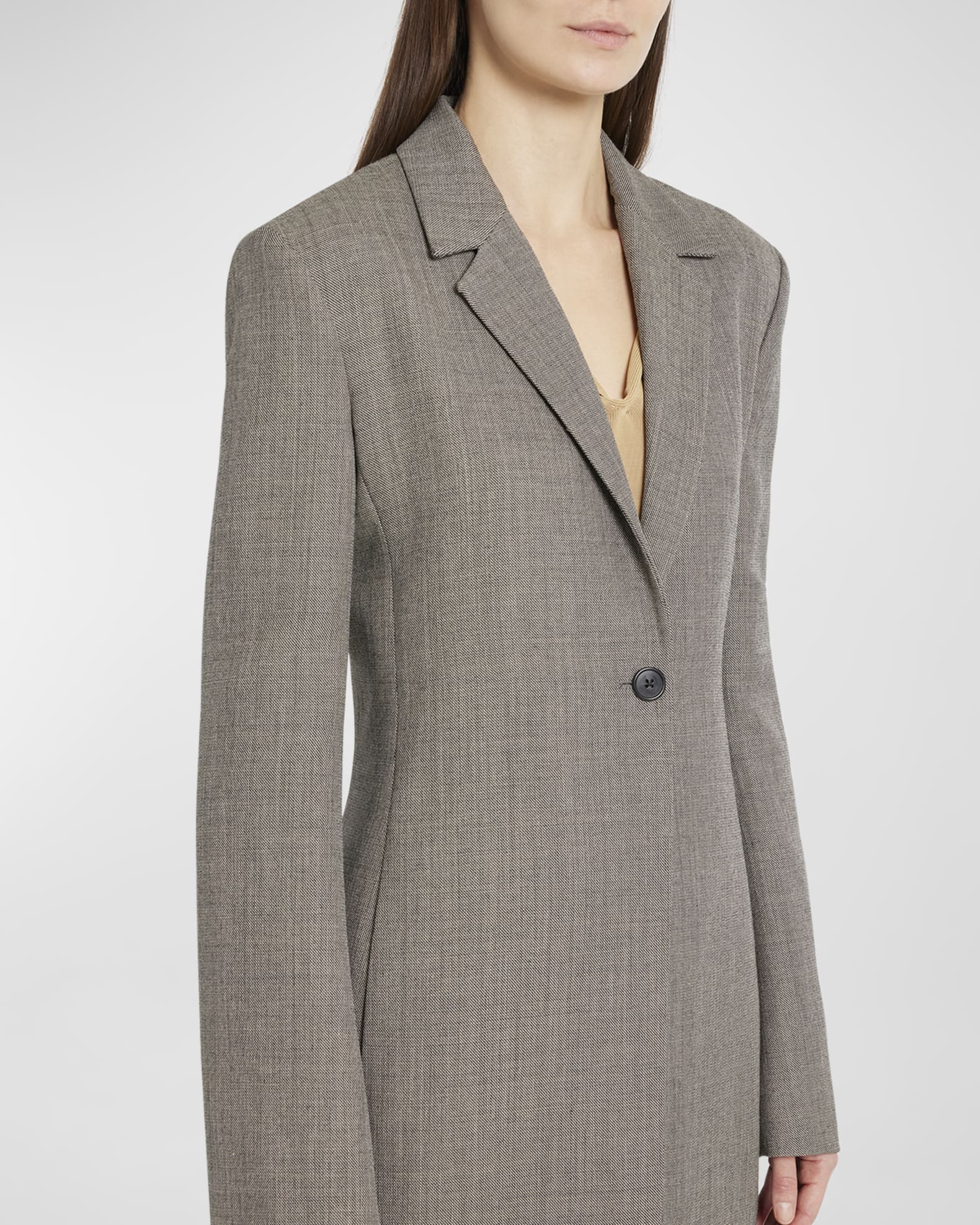 THE ROW Enny One-Button Wool Jacket | Neiman Marcus