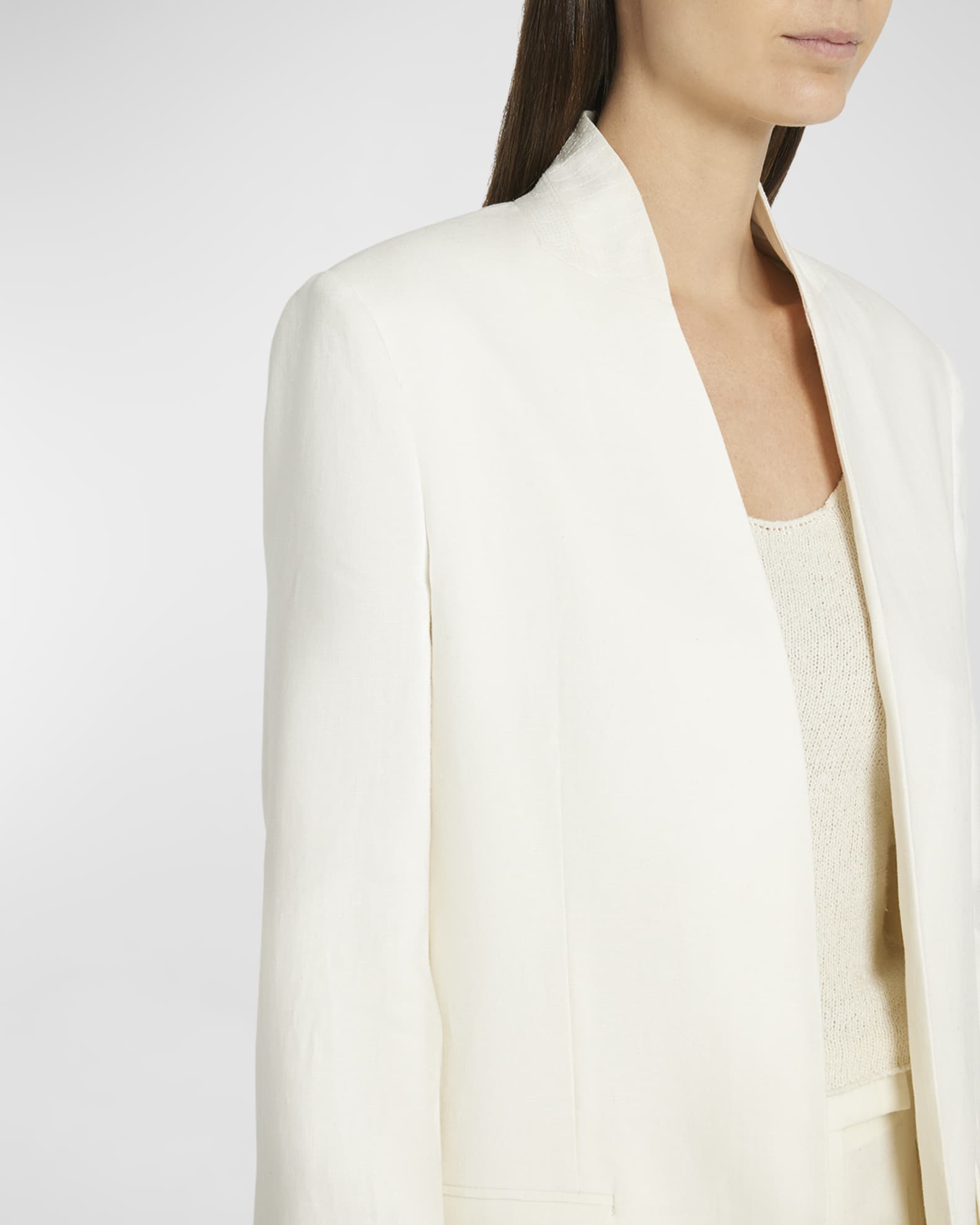 THE ROW Harvy Open-Front Linen Jacket | Neiman Marcus