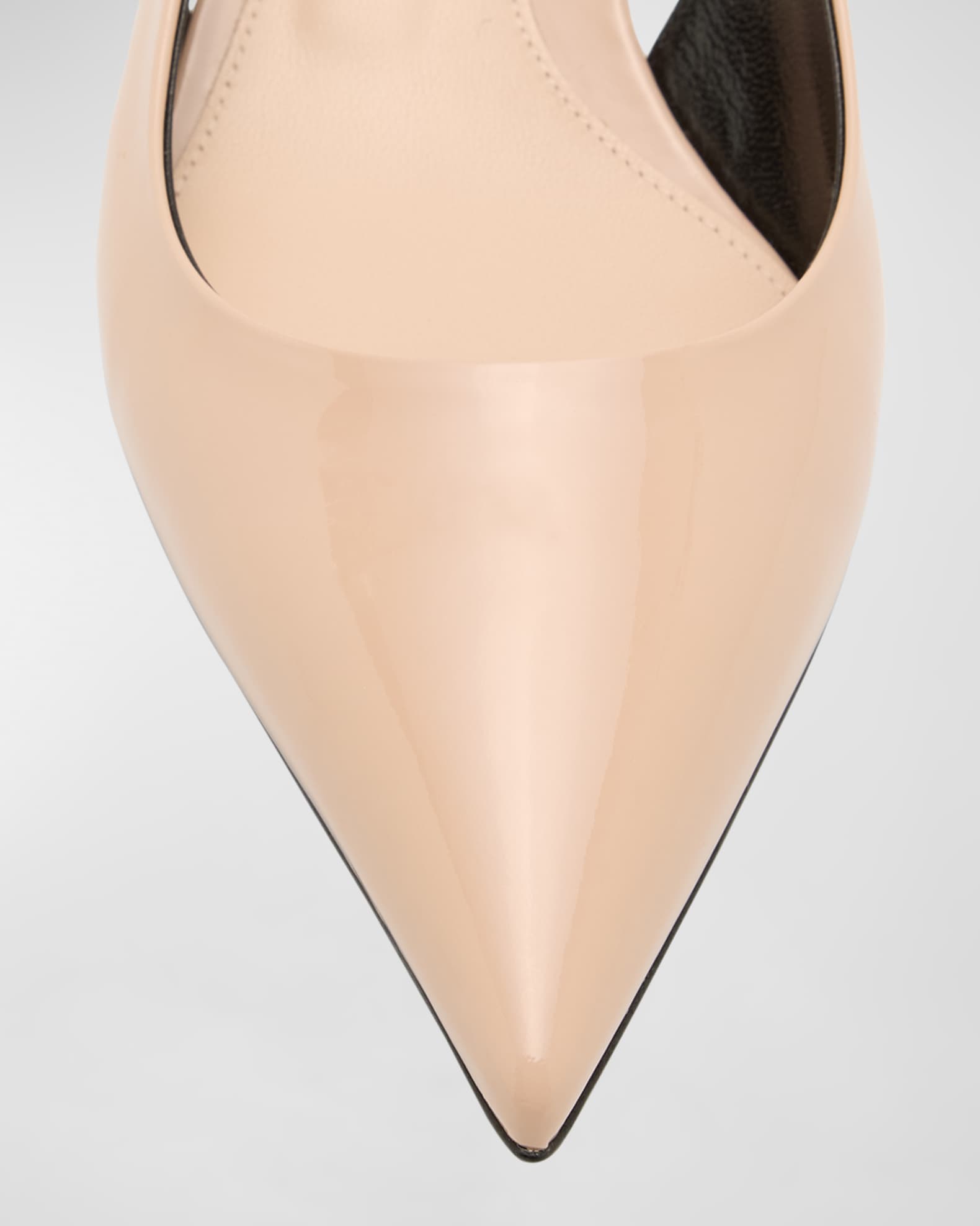 Gucci Signoria Patent Logo Chain Kitten Pumps | Neiman Marcus
