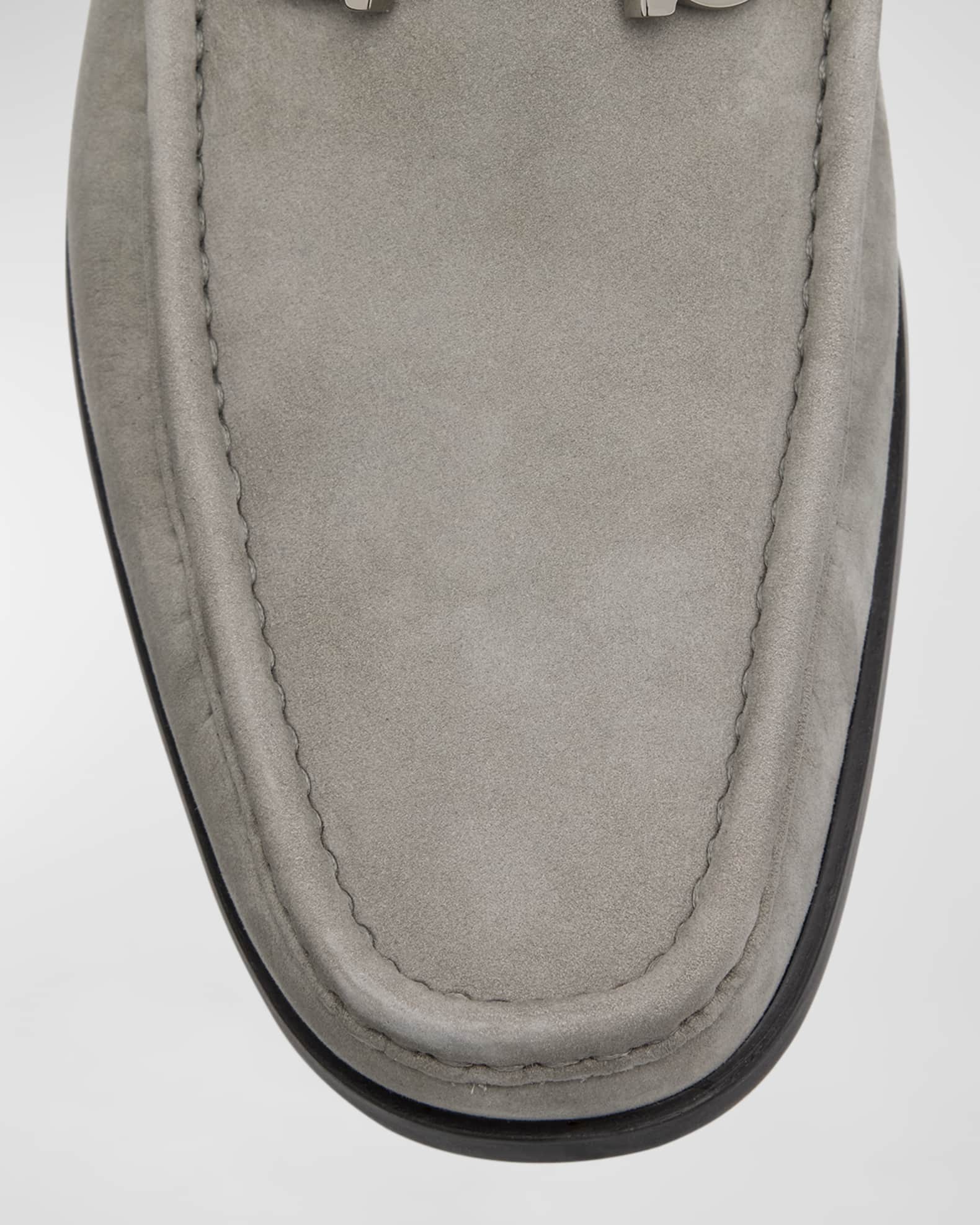 Ferragamo Men's Suede Bit Easy Loafers | Neiman Marcus