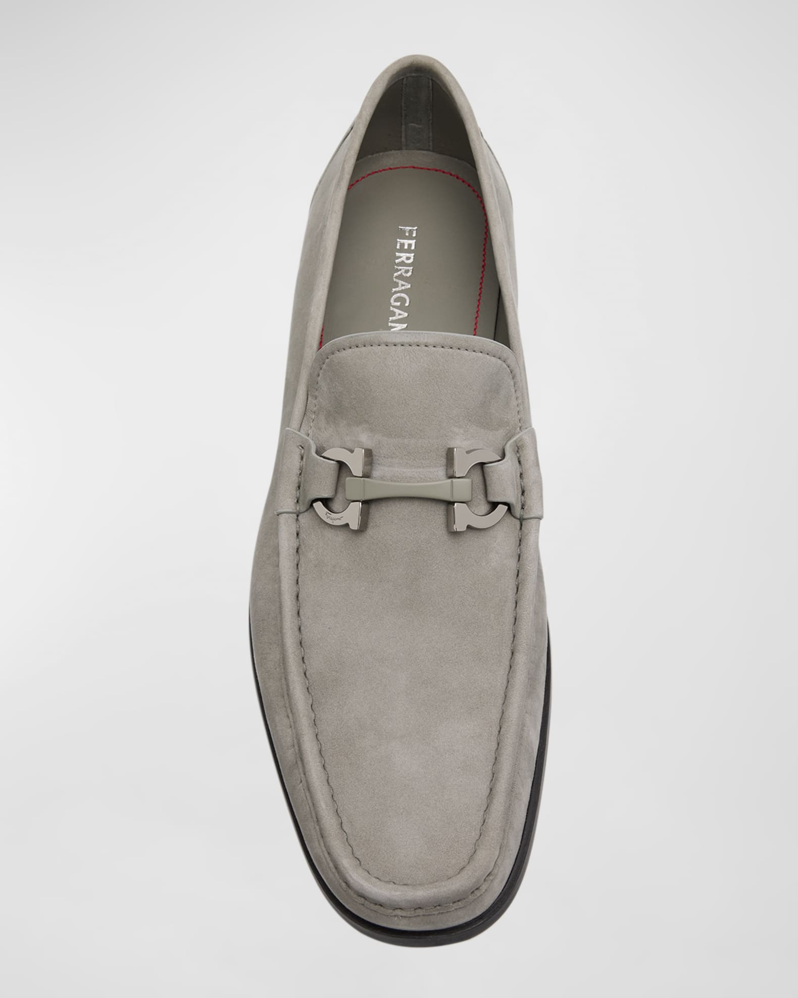 Ferragamo Men's Suede Bit Easy Loafers | Neiman Marcus