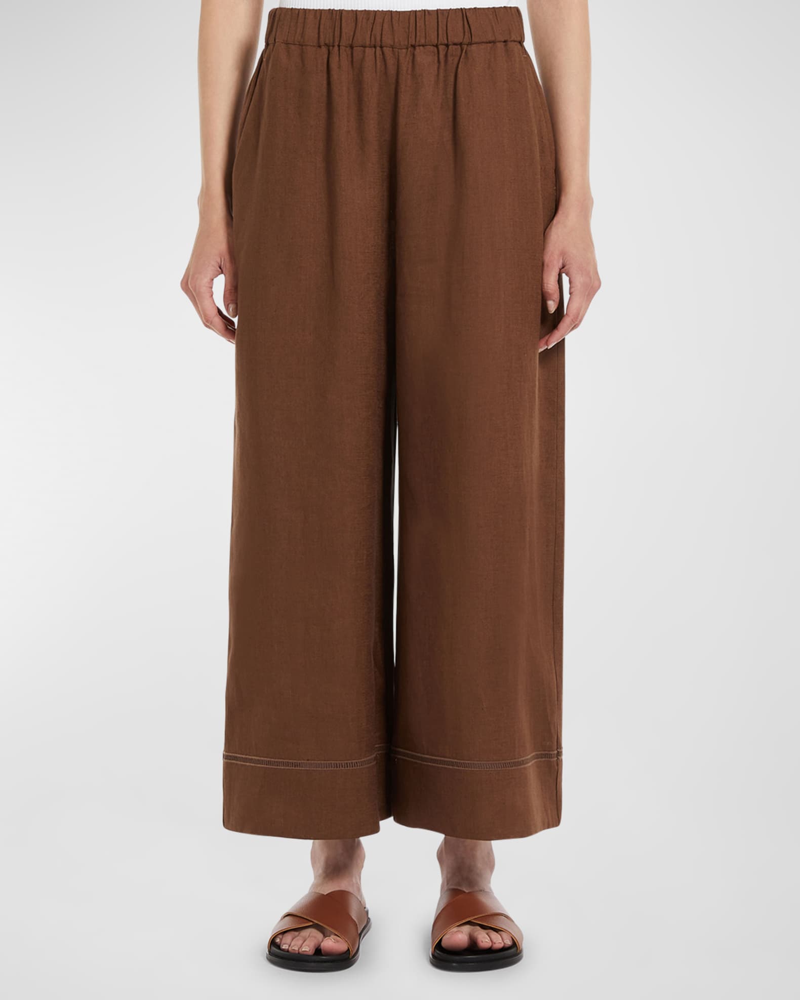 Max Mara Leisure Brama Cropped Wide-Leg Pants | Neiman Marcus