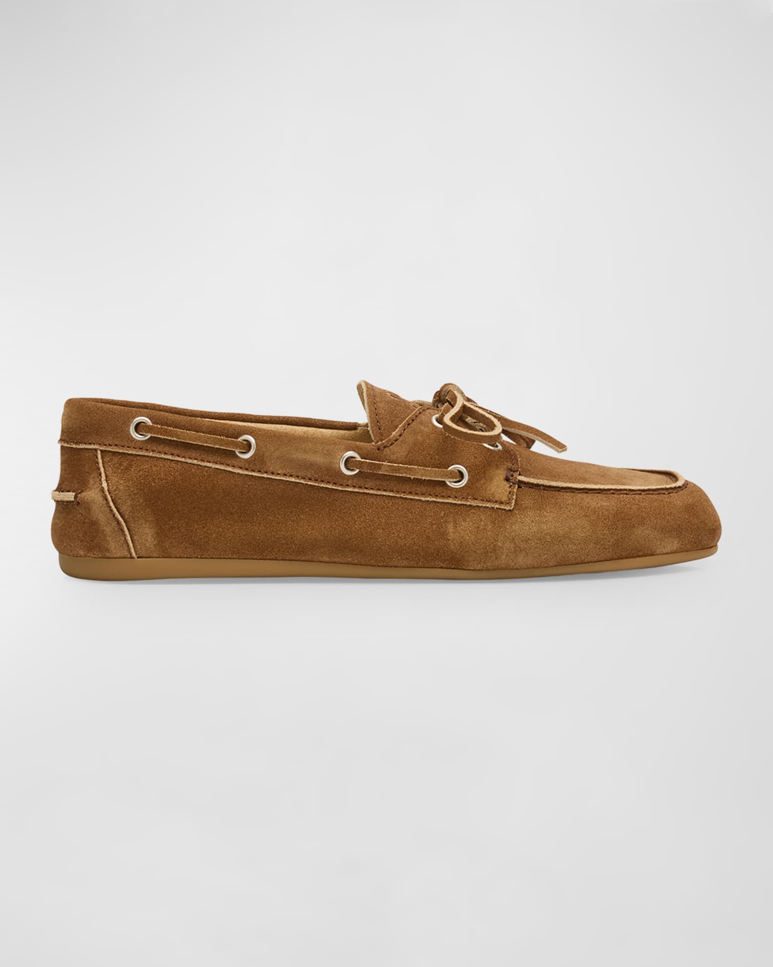 Miu Miu Suede Lace-Up Moccasins | Neiman Marcus