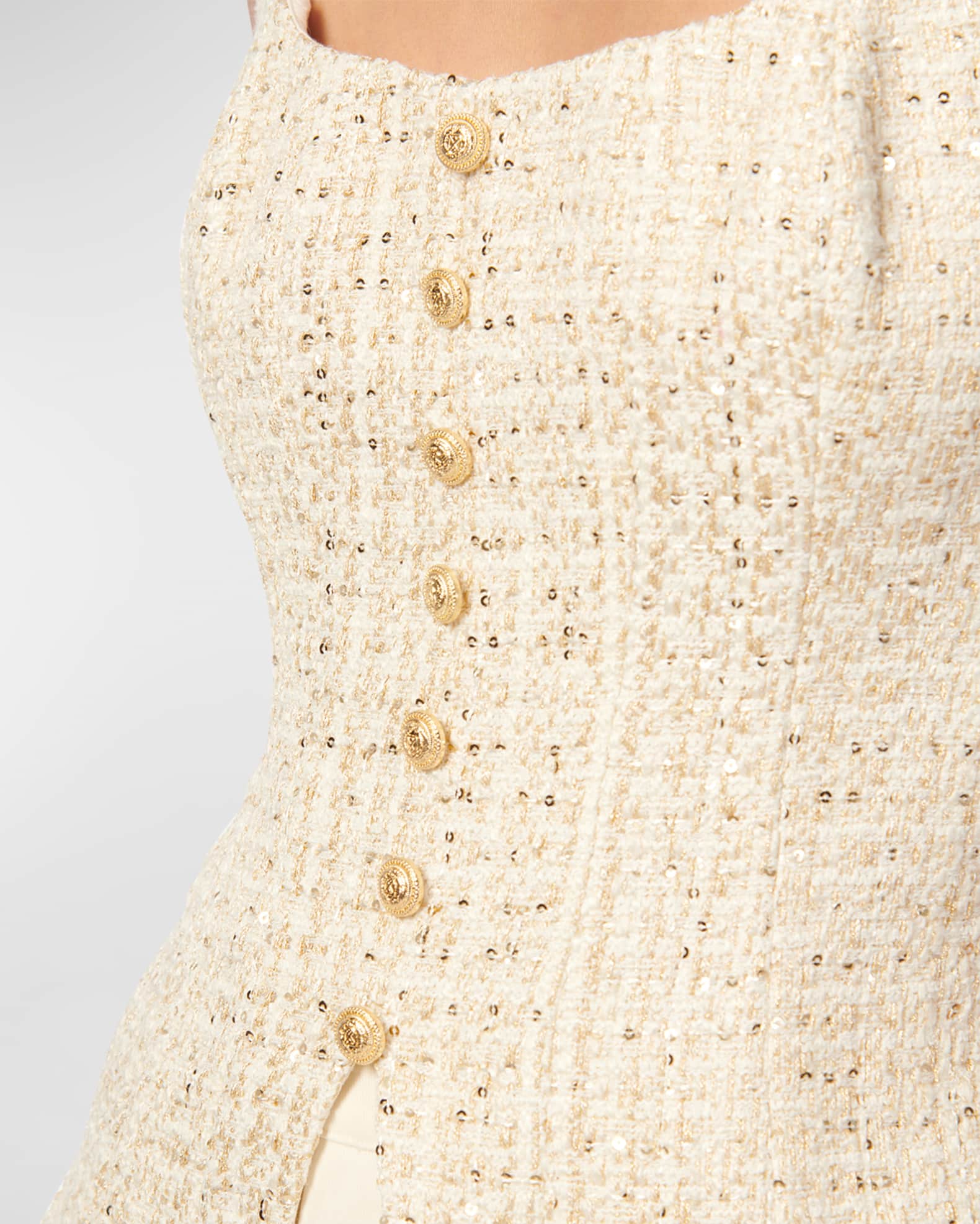 Cami NYC Rosita Square-Neck Tweed Top | Neiman Marcus