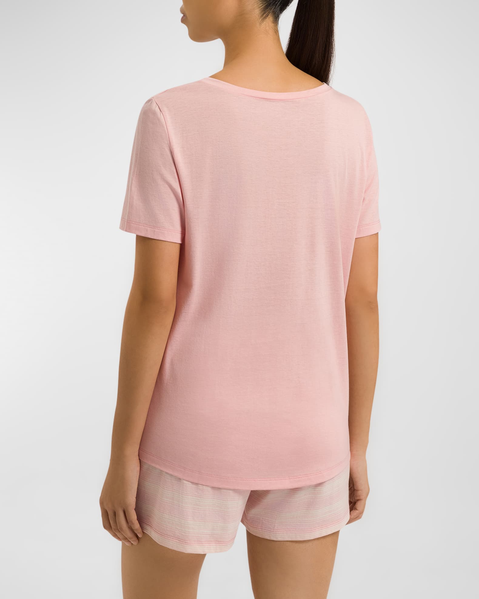 Hanro Laura Striped Short Cotton-Modal Pajama Set | Neiman Marcus