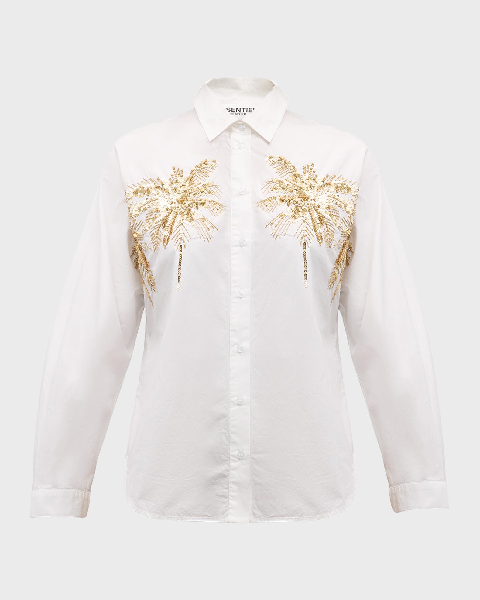 Essentiel Antwerp Fresh Embellished Point-Collar Button-Front Shirt ...