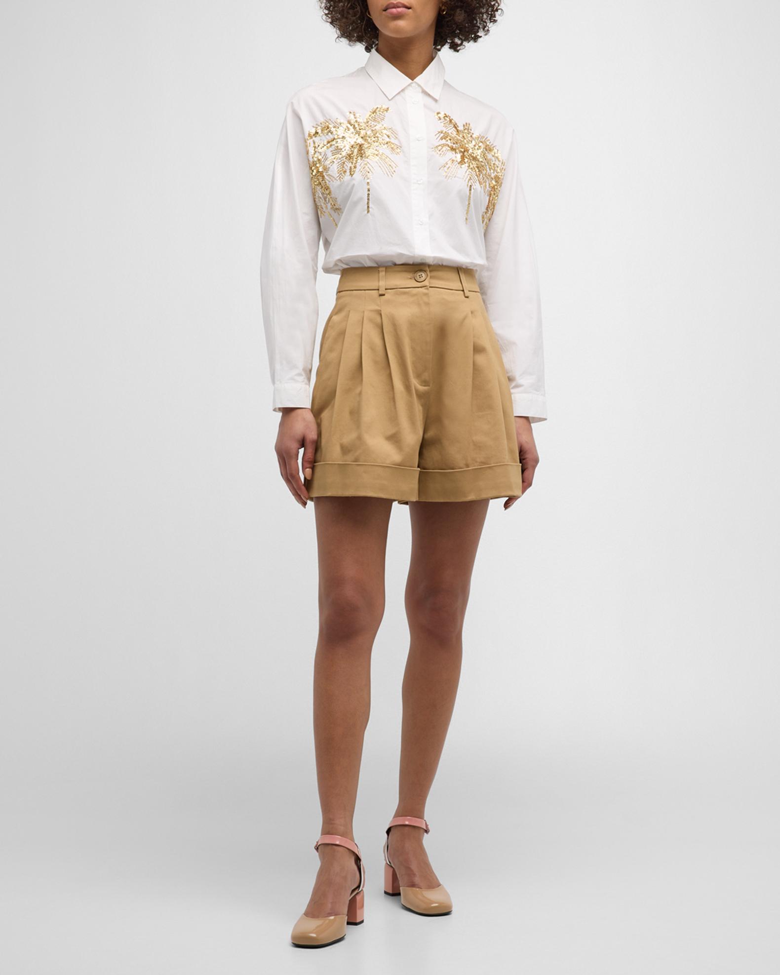 Essentiel Antwerp Fresh Embellished Point-Collar Button-Front Shirt ...