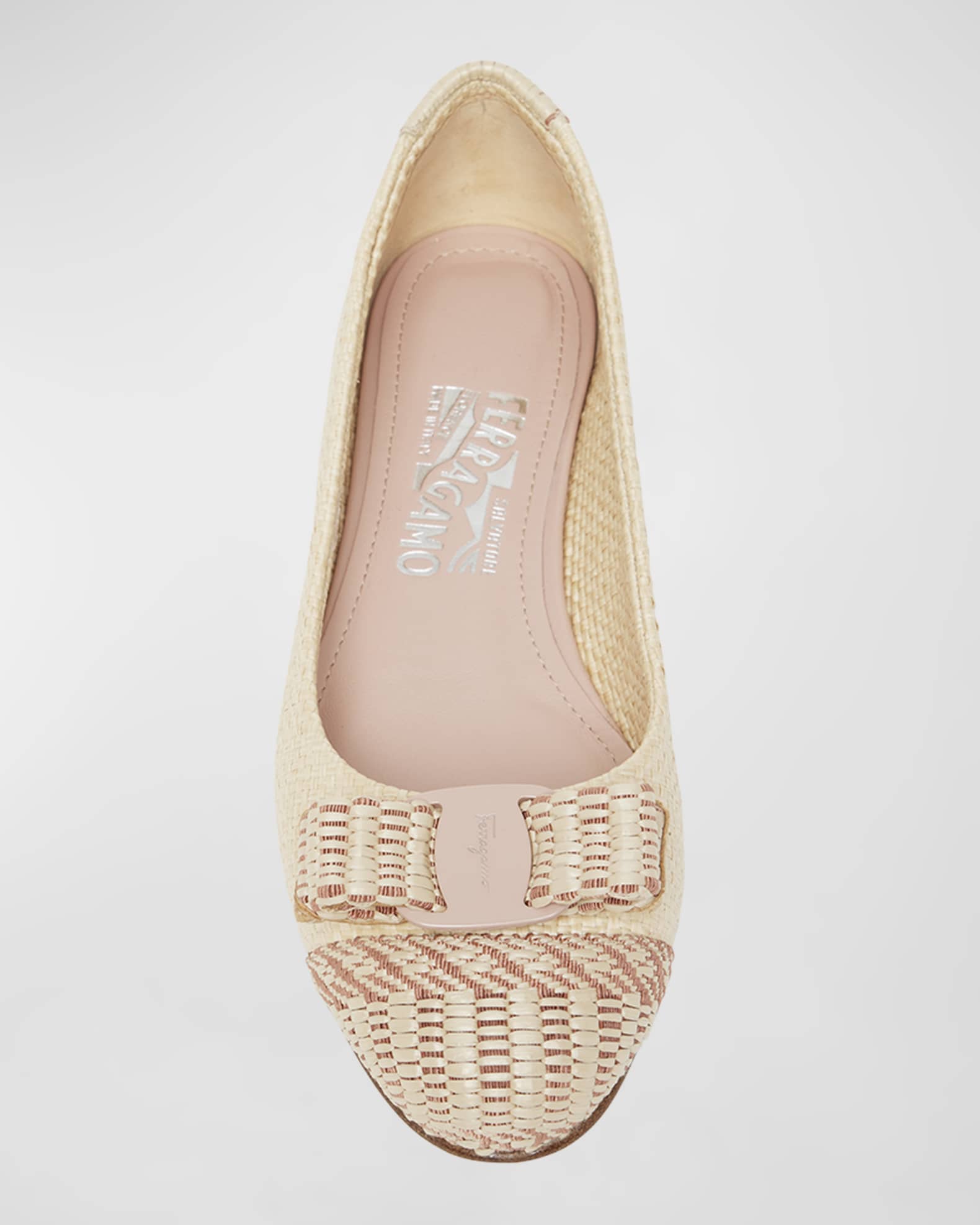 Ferragamo Varina Woven Bow Ballerina Flats | Neiman Marcus