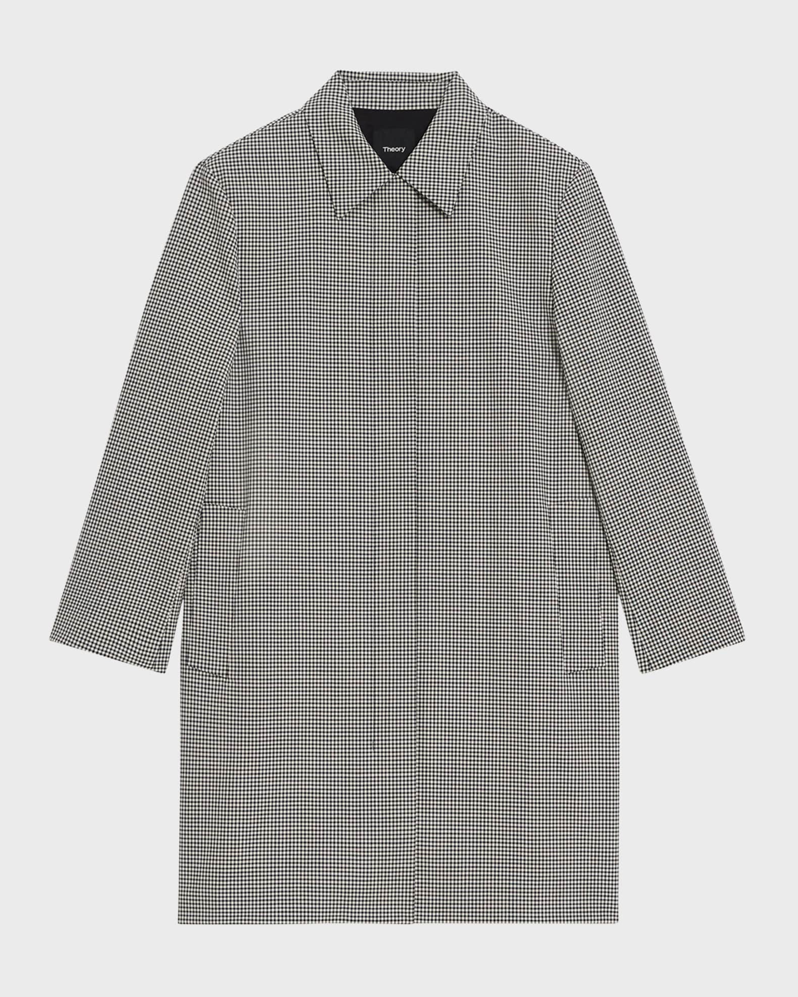 Theory Wool-Blend Check Car Coat | Neiman Marcus