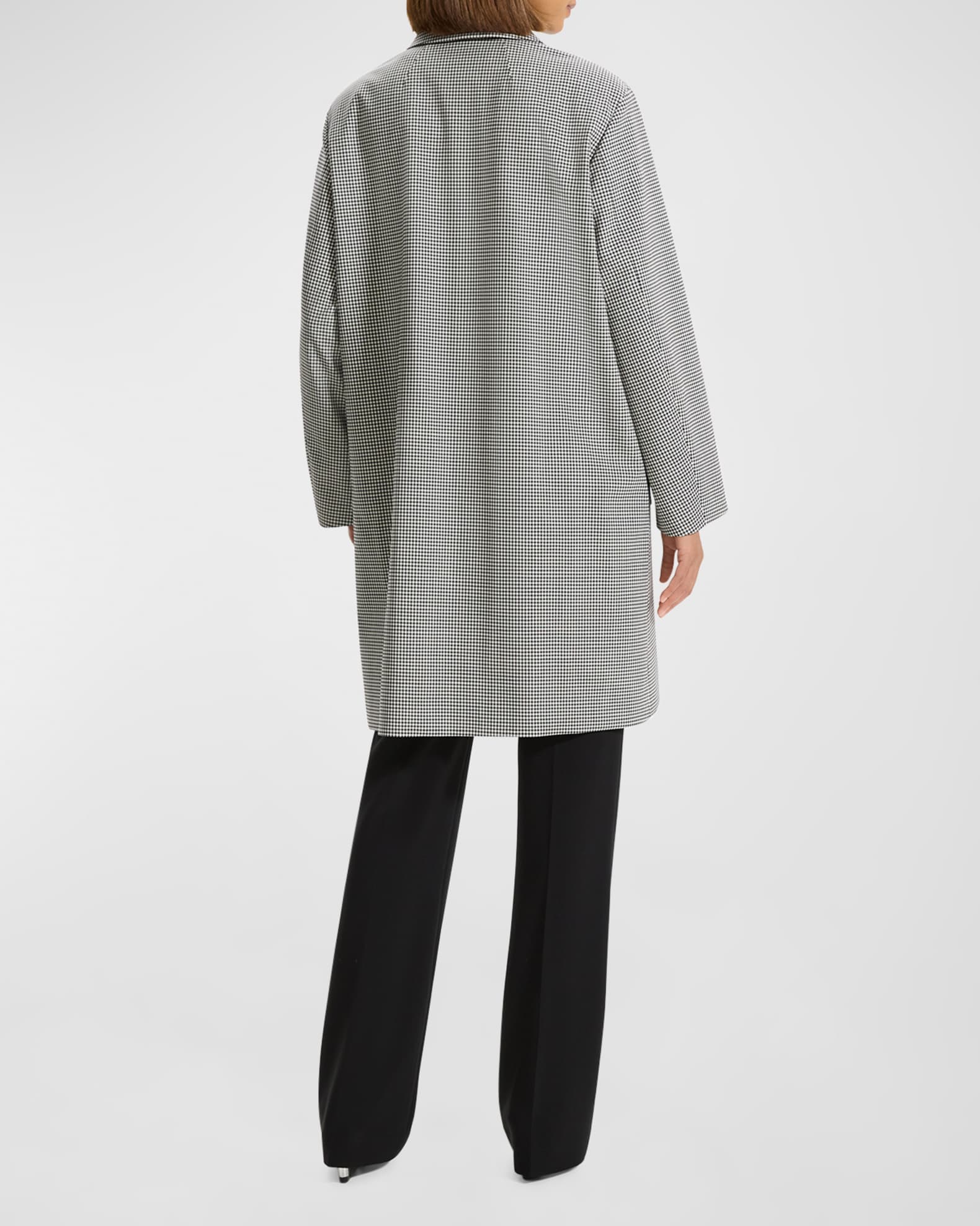 Theory Wool-Blend Check Car Coat | Neiman Marcus