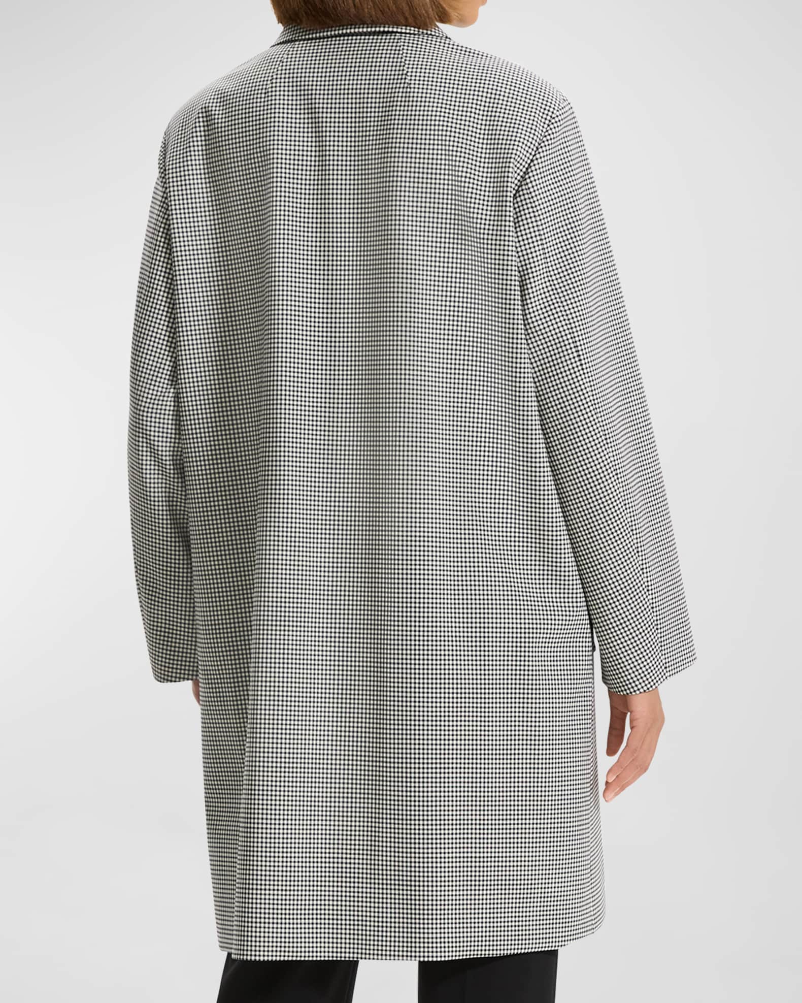 Theory Wool-Blend Check Car Coat | Neiman Marcus