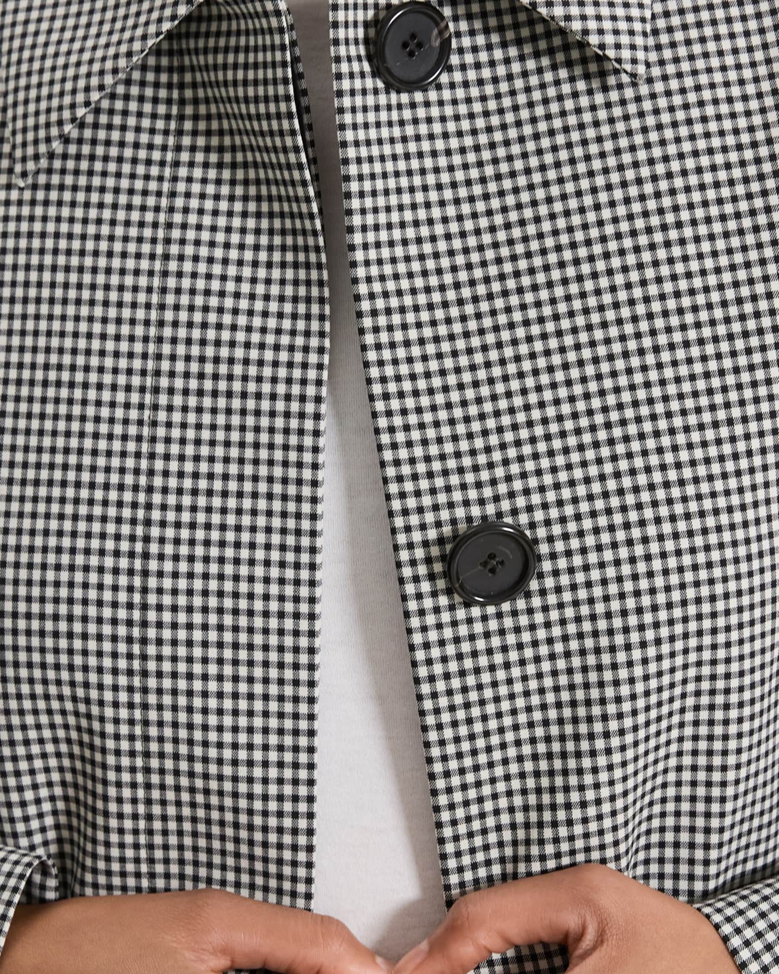 Theory Wool-Blend Check Car Coat | Neiman Marcus