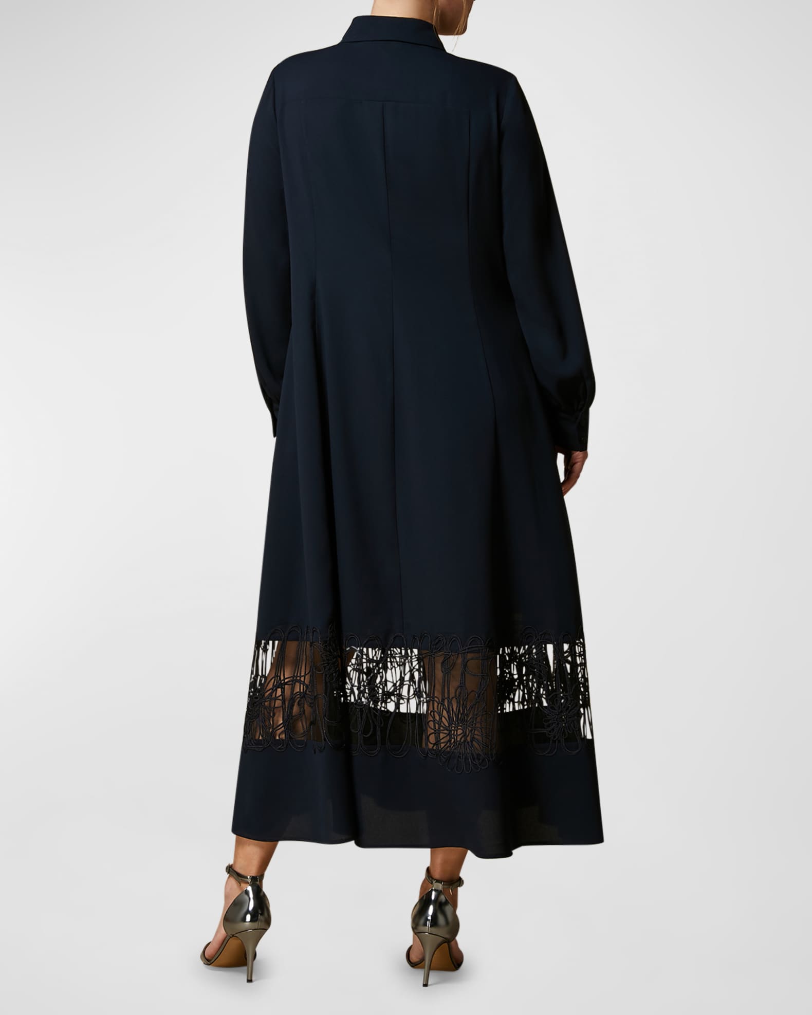 Marina Rinaldi Plus Size Sumero Embroidered Crepe Midi Dress | Neiman ...