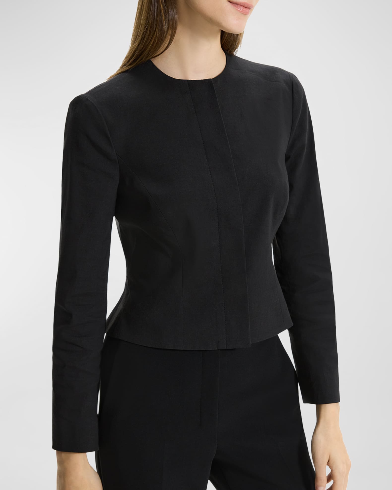 Theory Cropped Peplum Jacket | Neiman Marcus