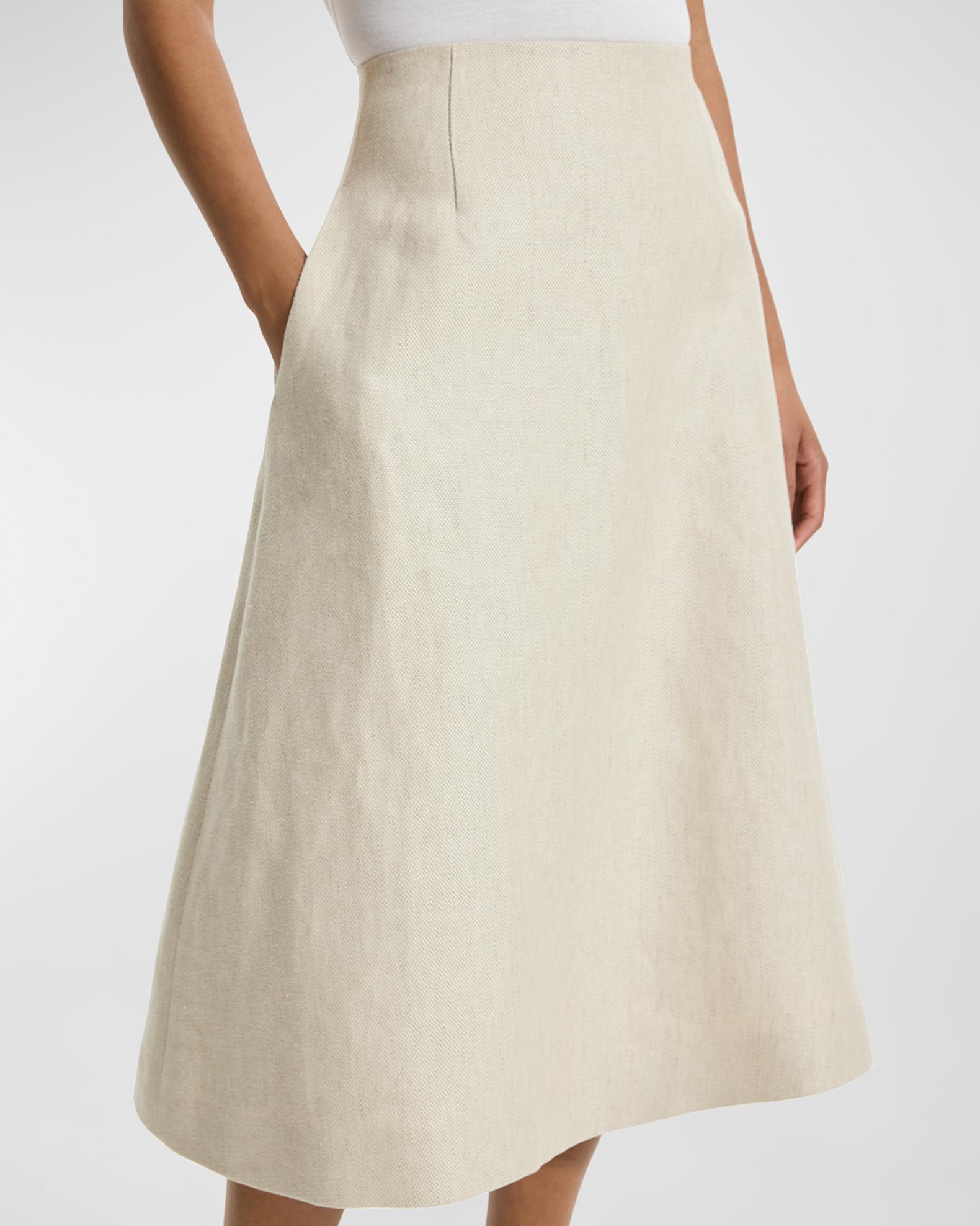 Theory Linen Tweed Full Midi Circle Skirt | Neiman Marcus