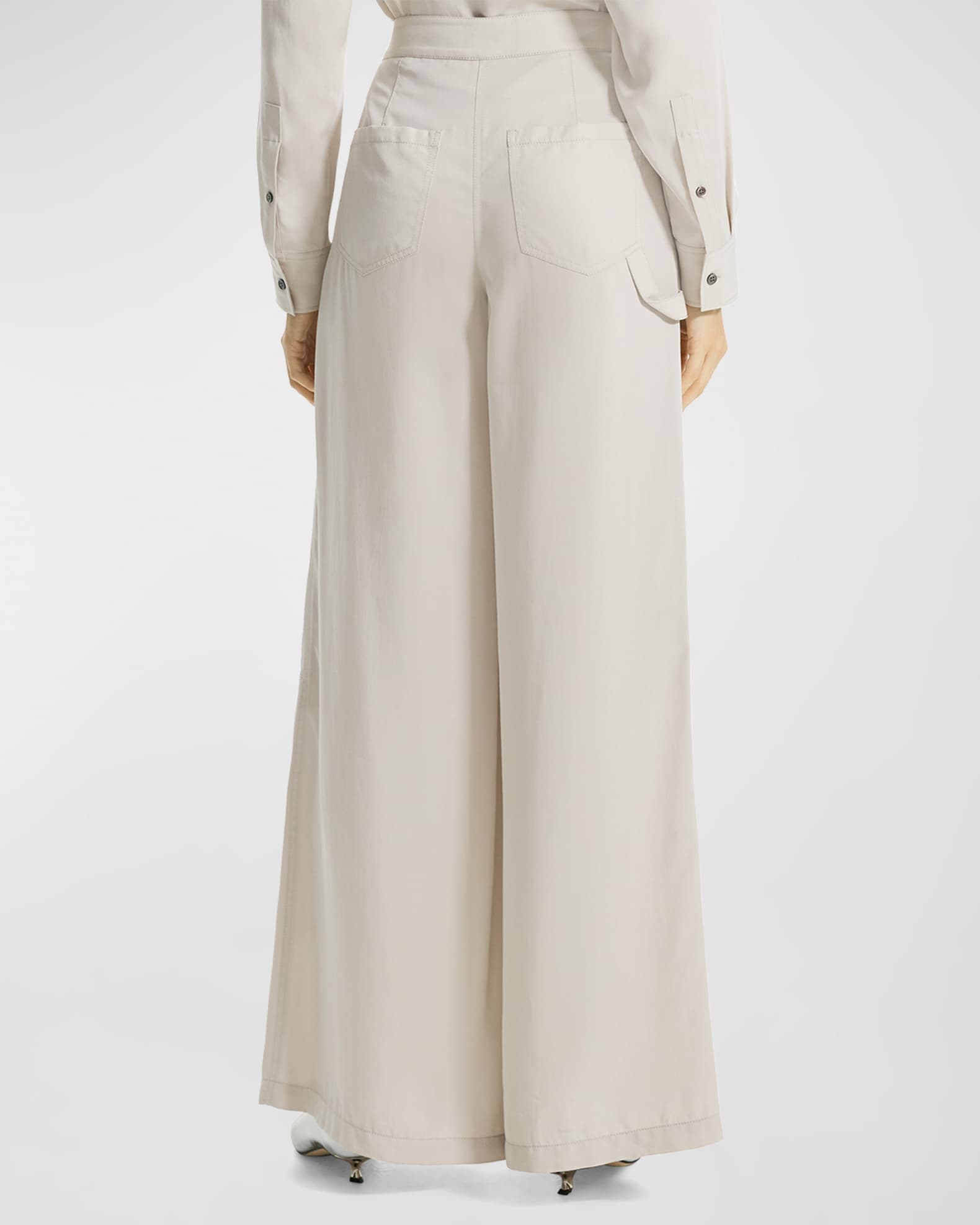 Theory Fluid Wide-Leg Cargo Pants | Neiman Marcus
