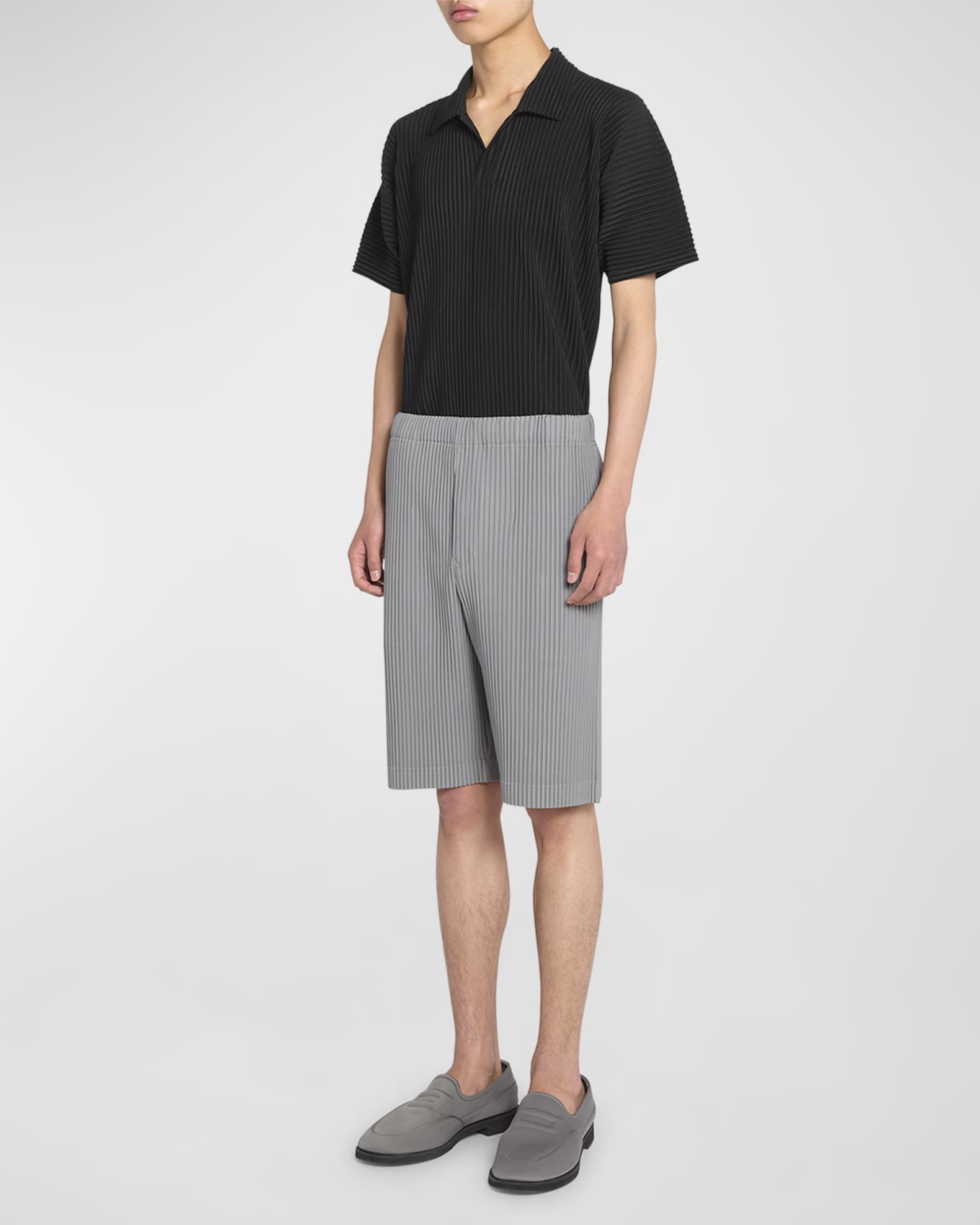 Homme Plisse Issey Miyake Men's MC May Pleated Shorts | Neiman Marcus