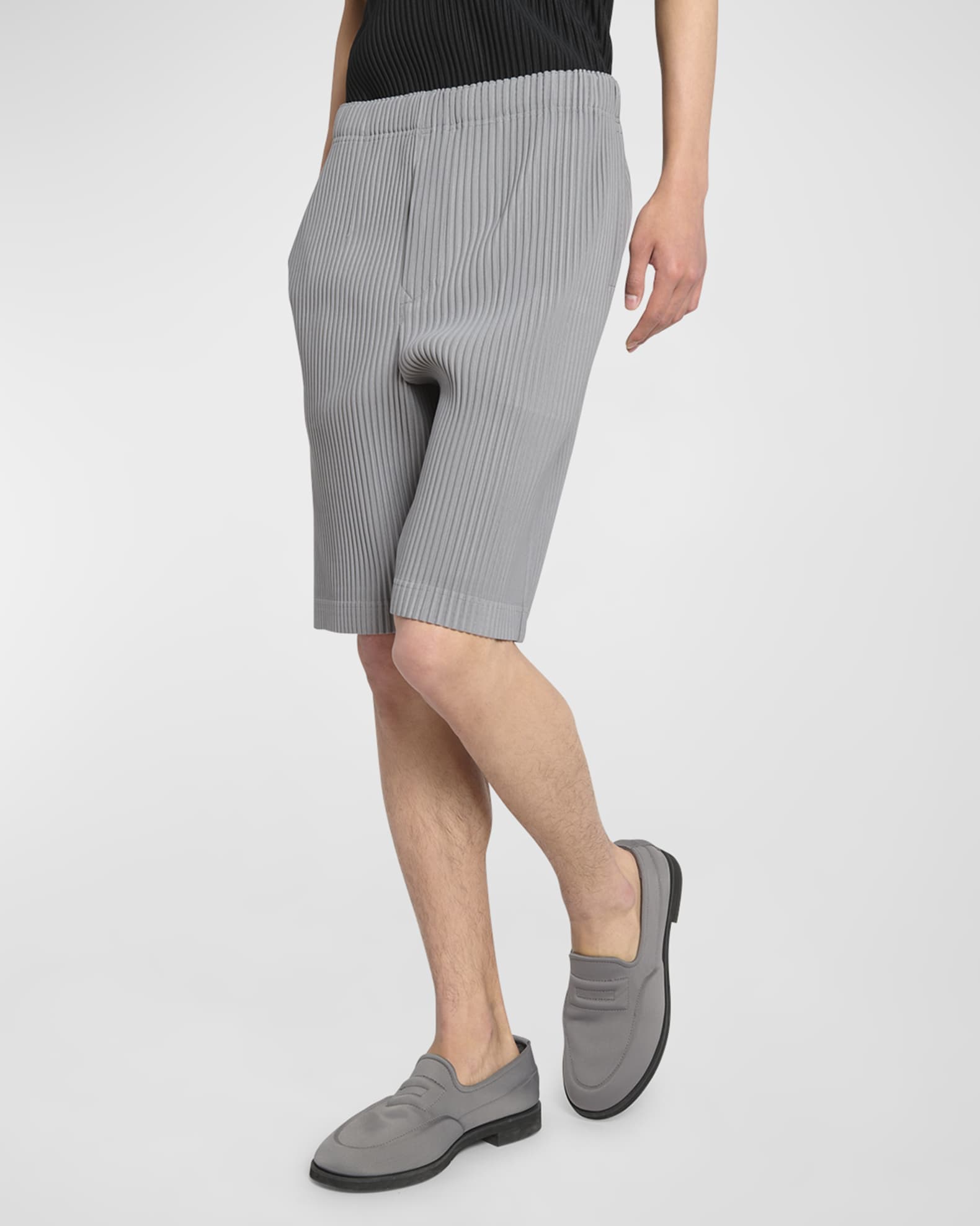 Homme Plisse Issey Miyake Men's MC May Pleated Shorts | Neiman Marcus