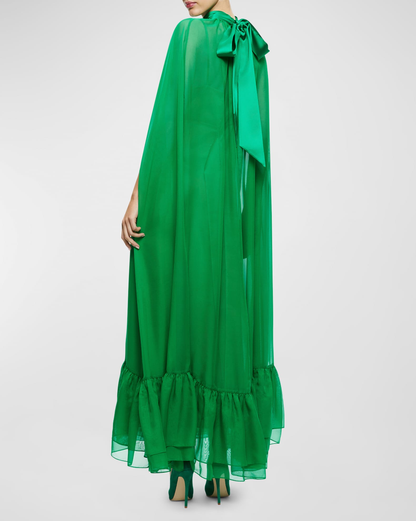 Alice + Olivia Lanelle Maxi Cape Dress | Neiman Marcus